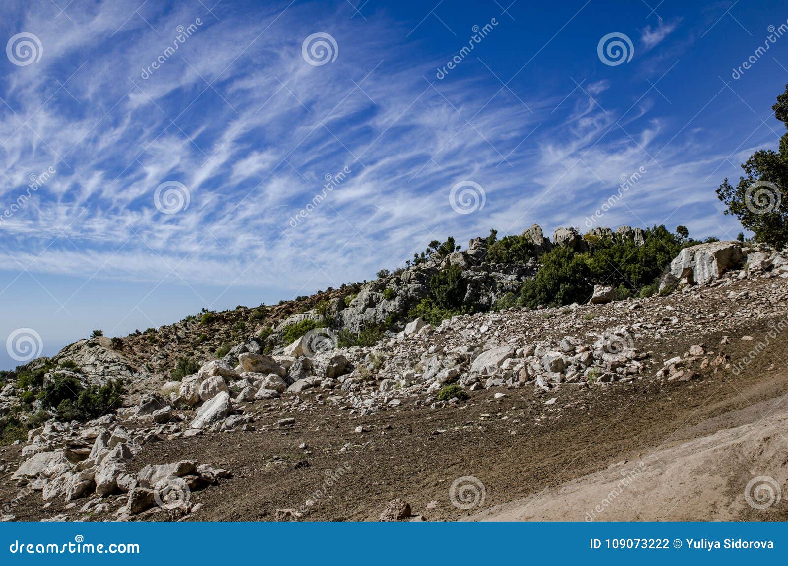 The Mountainside is Strewn with Stones and in the Background Incredibly ...