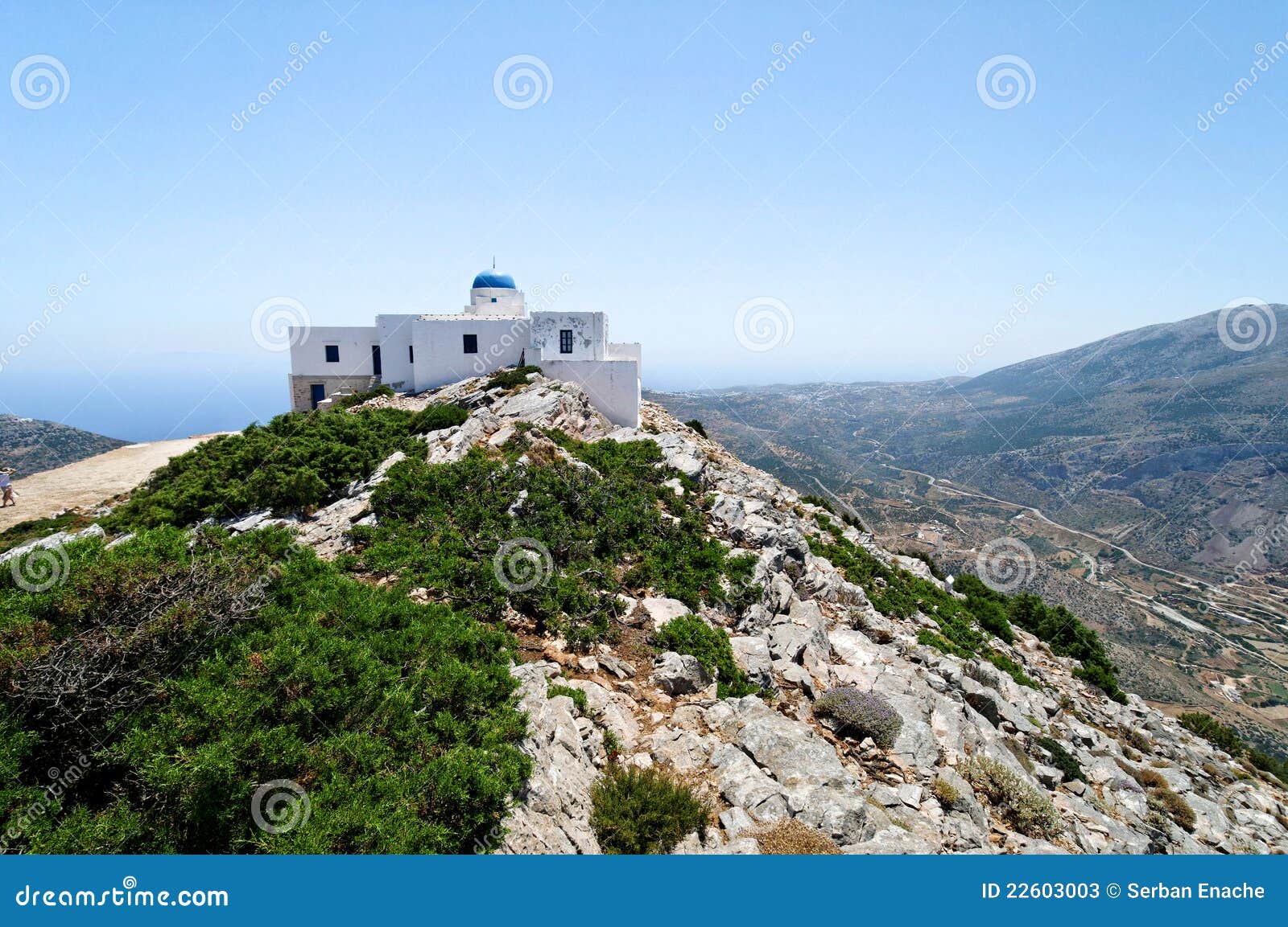 Mountaintop church stock image. Image of rugged, kamares - 22603003