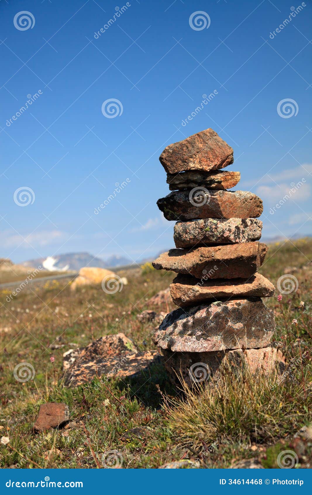 Mountaintop Serenity Rocks stock photo. Image of flowers - 34614468