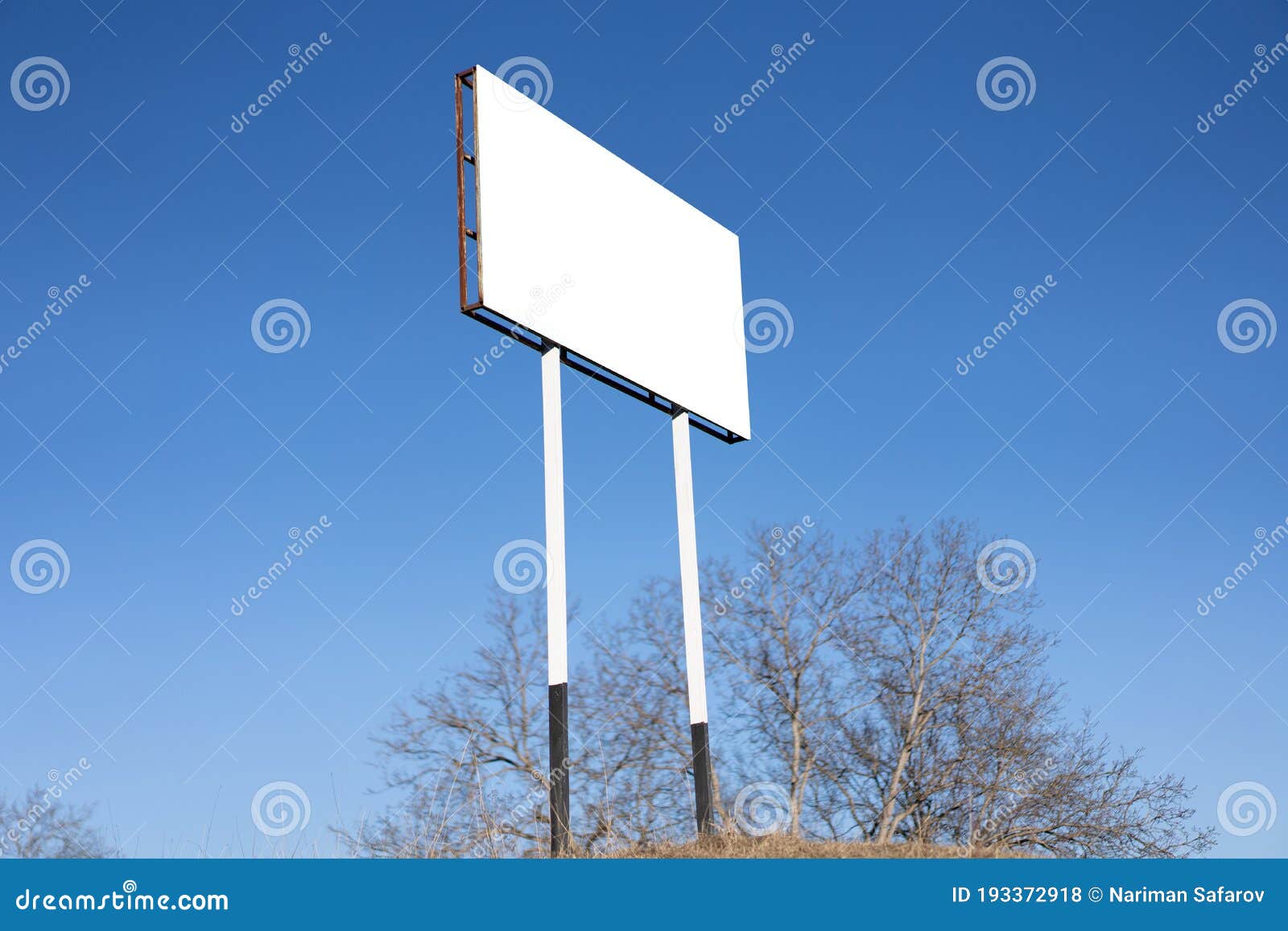 Mounted Billboard on Iron Supports Stock Photo - Image of outdoor ...