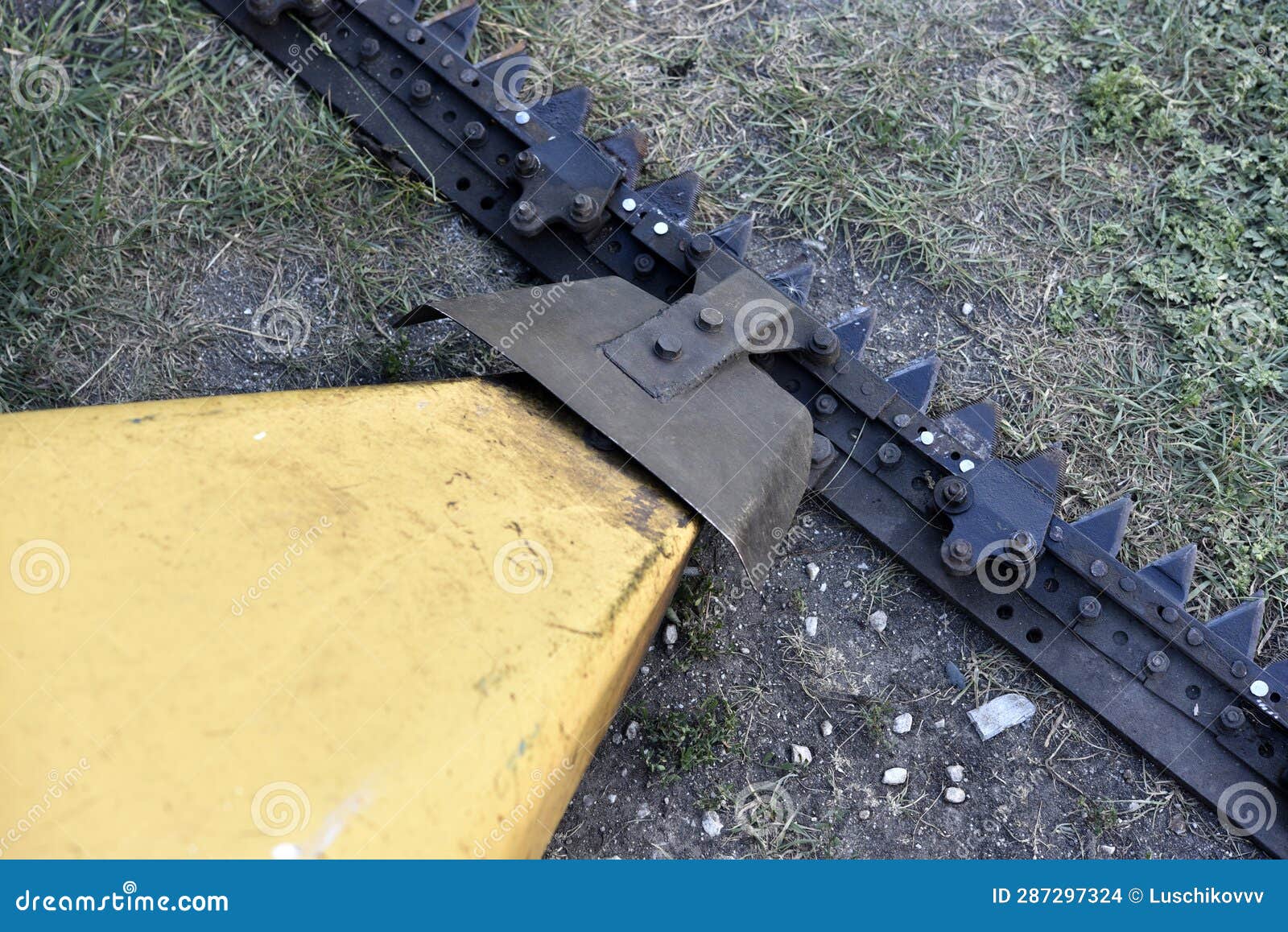 Mounted Grass Mower. Iron Segments of the Mower Stock Photo - Image of ...