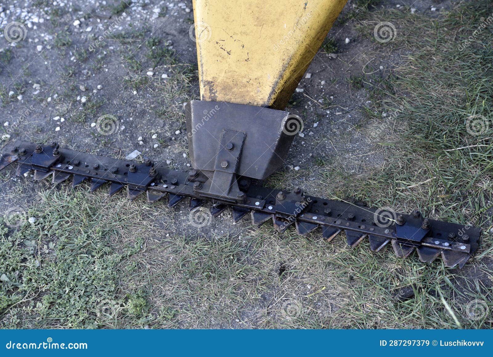 Mounted Grass Mower. Iron Segments of the Mower Stock Image - Image of ...