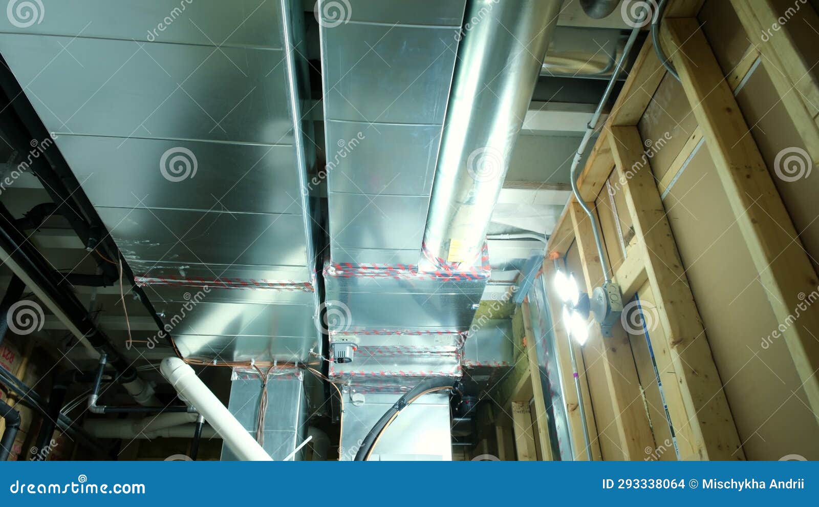 Mounted HVAC System Air Conditioner and Heating System in Home. Move ...