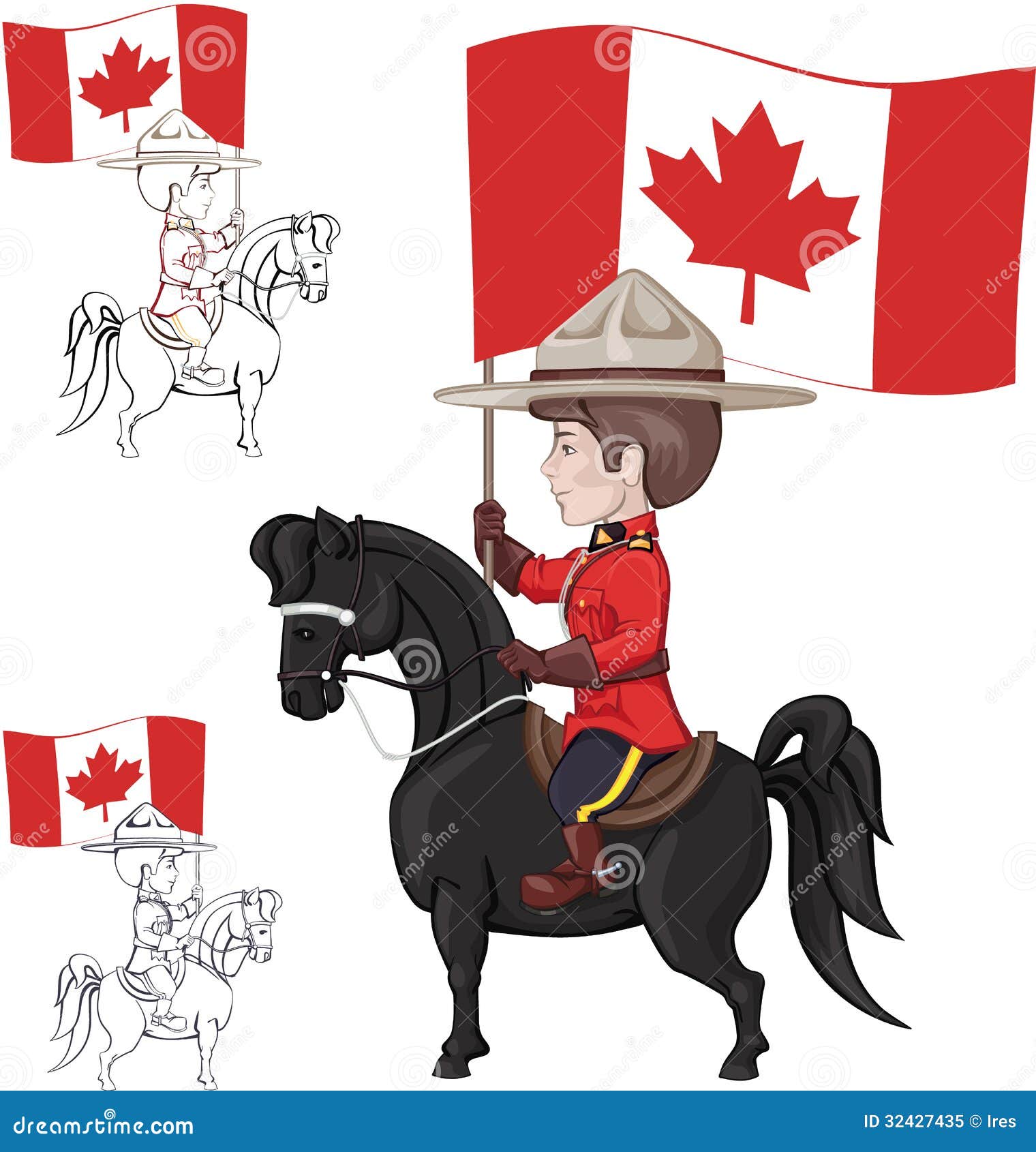 Mountie on Horse with Flag of Canada in Hand Editorial Image ...