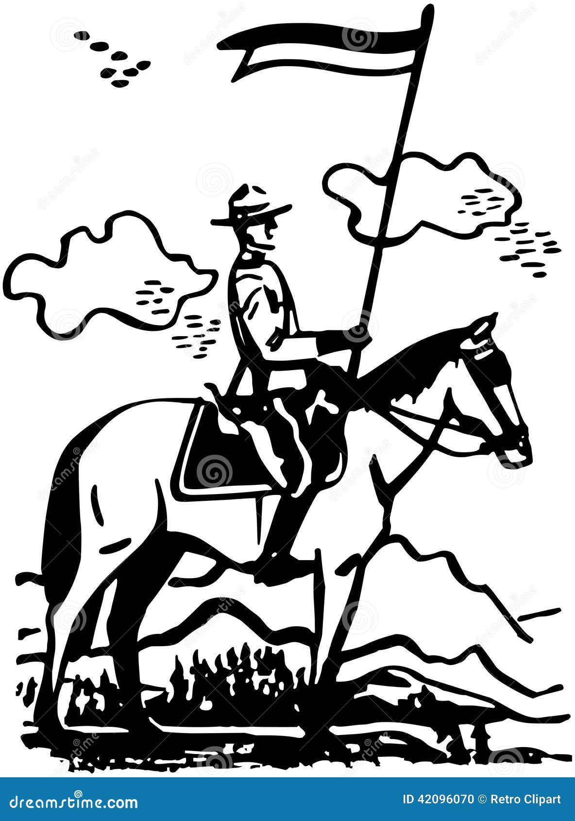 Mountie on Horseback stock vector. Illustration of clip - 42096070