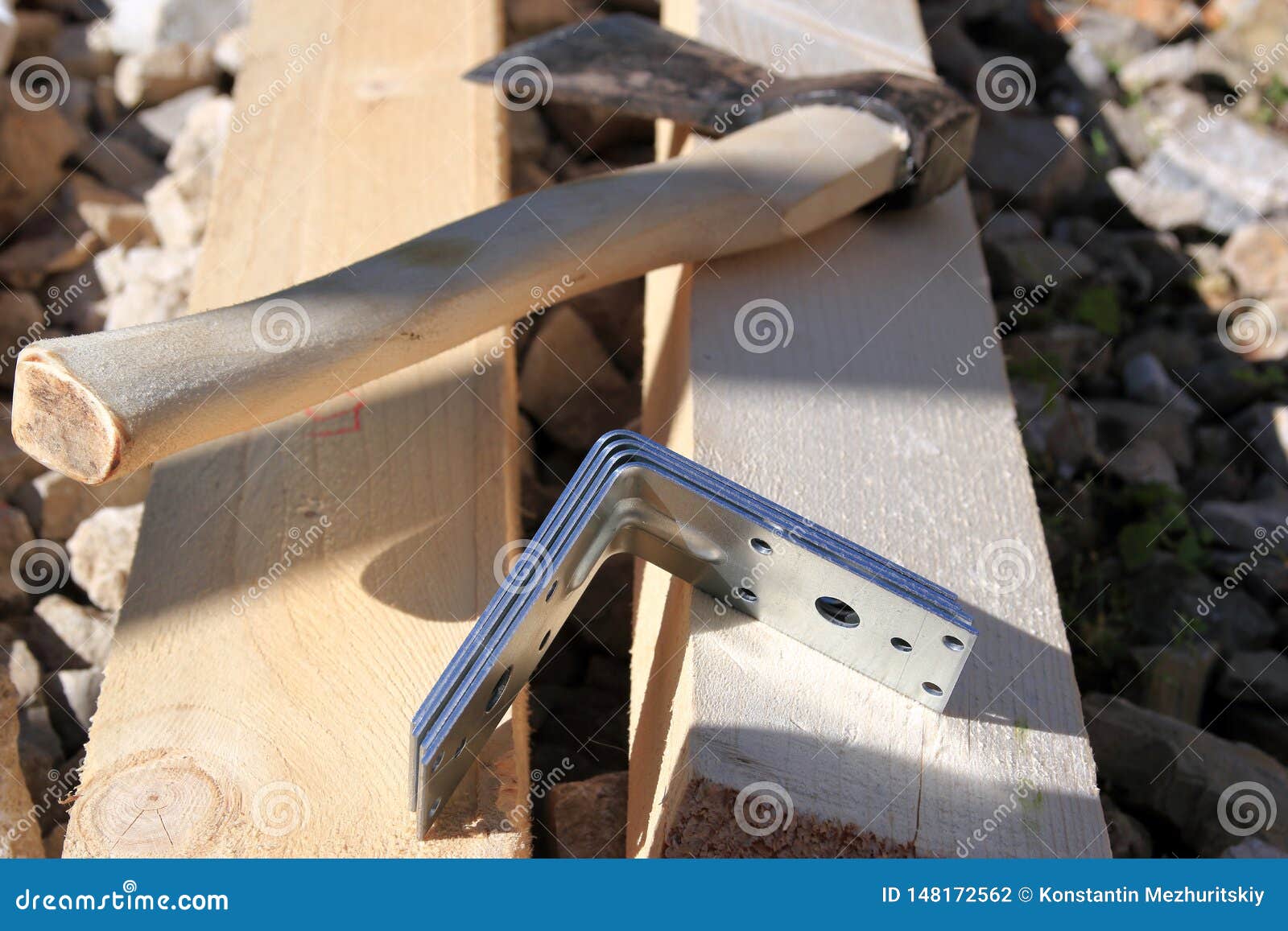 Mounting Angle Bracket for Fixing the Wooden Frame Stock Photo - Image ...