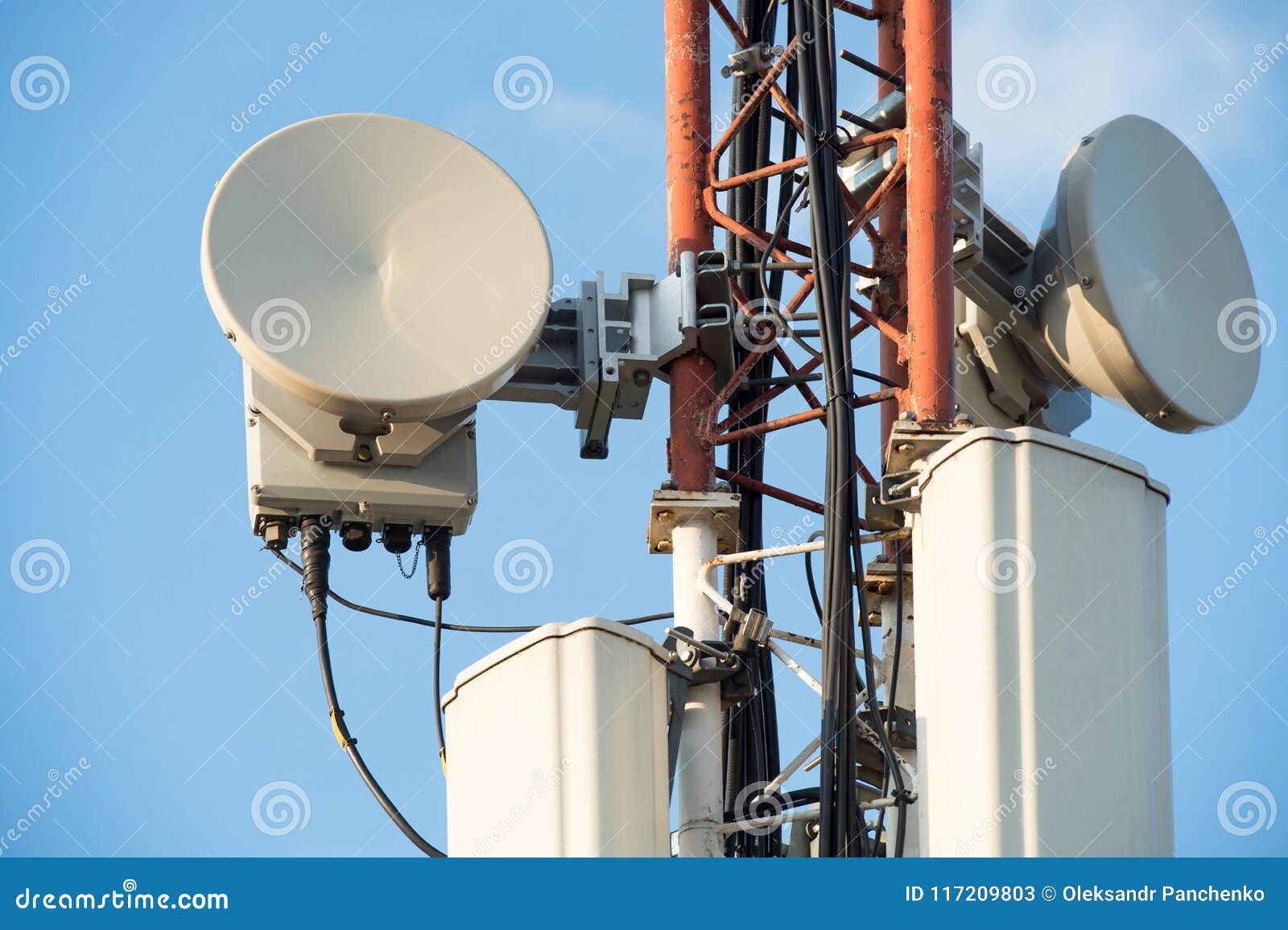 Mounting of Antennas and Tower Extensions and Telecommunication Stock ...