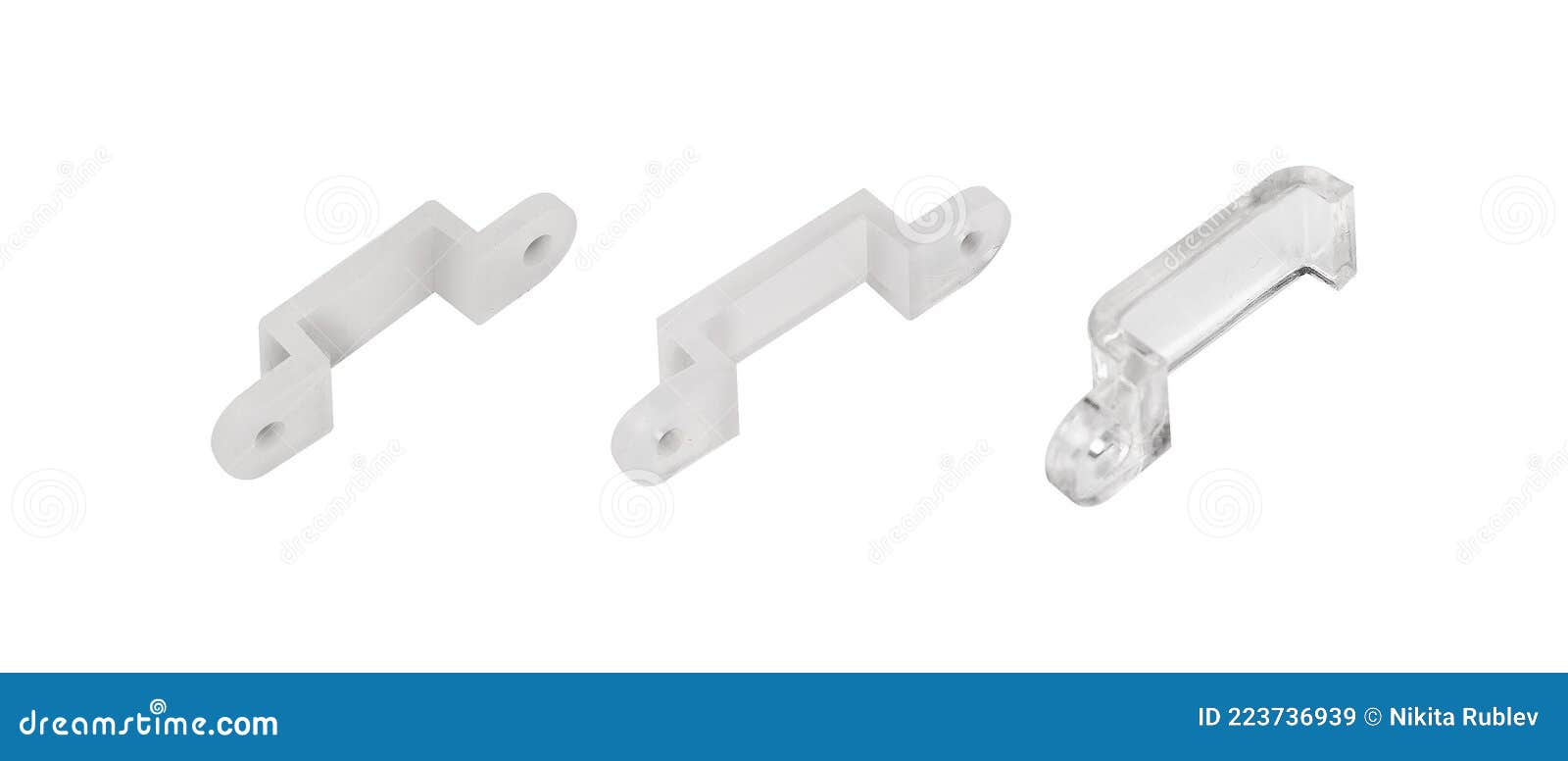 Mounting Brackets Set for LED Strip Isolated on White Stock Image ...