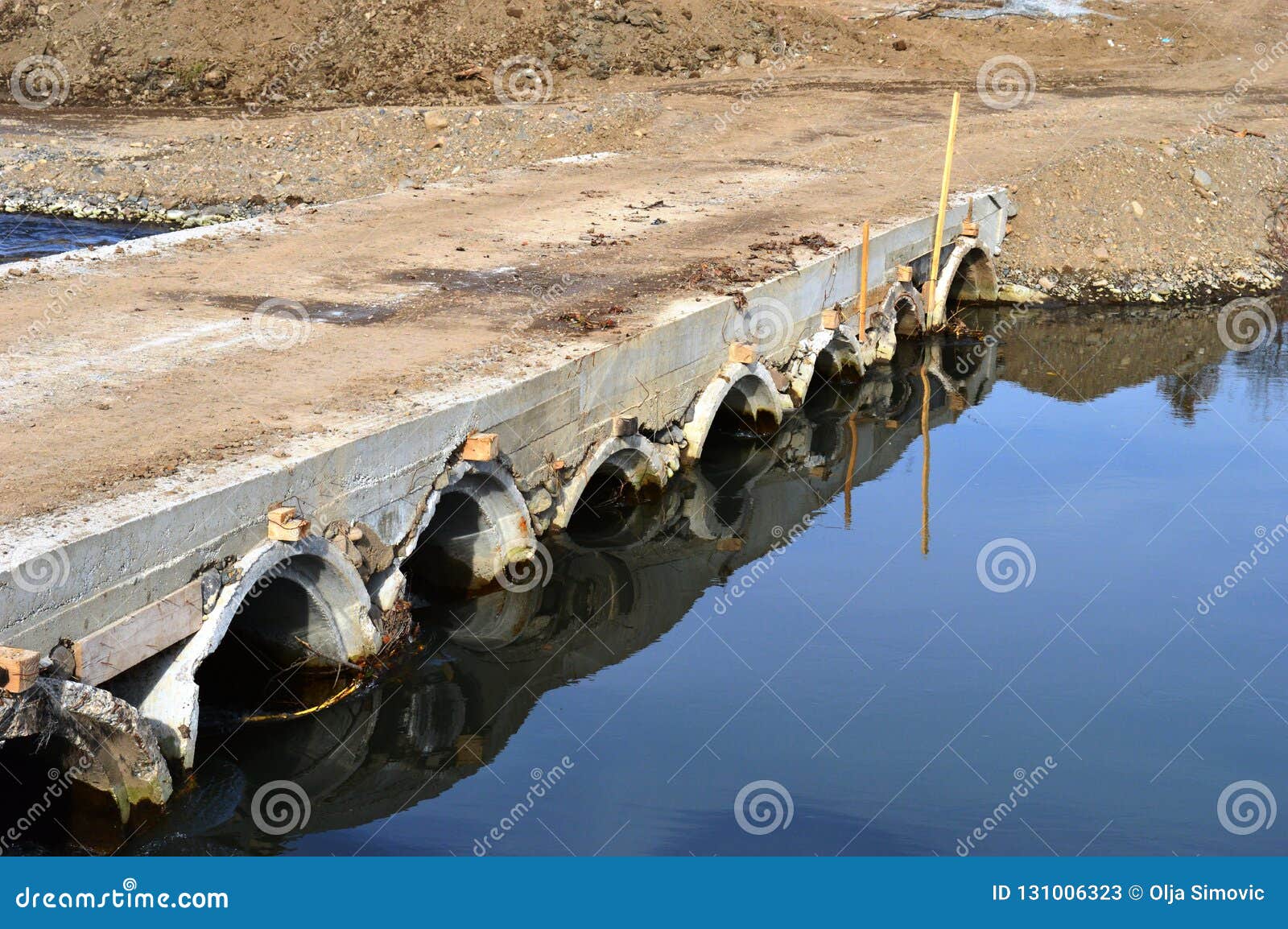 Mounting Bridge on the River Stock Image - Image of landscape, water ...