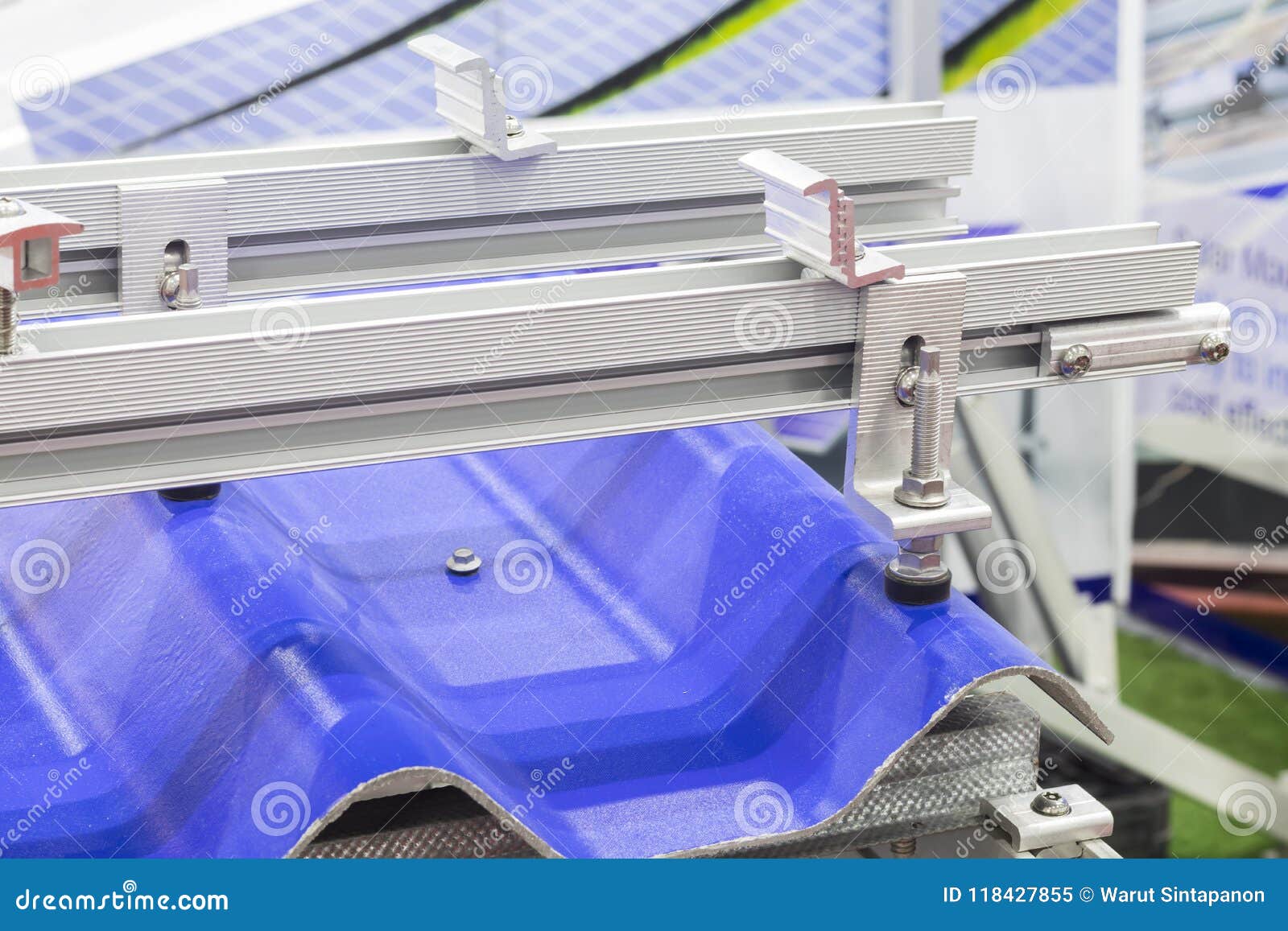 Mounting Clamp of Solar Panel ; Stock Image - Image of electricity ...