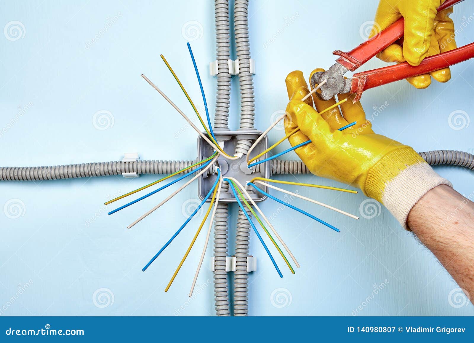 Mounting of Electrical Junction Box Stock Image - Image of home ...