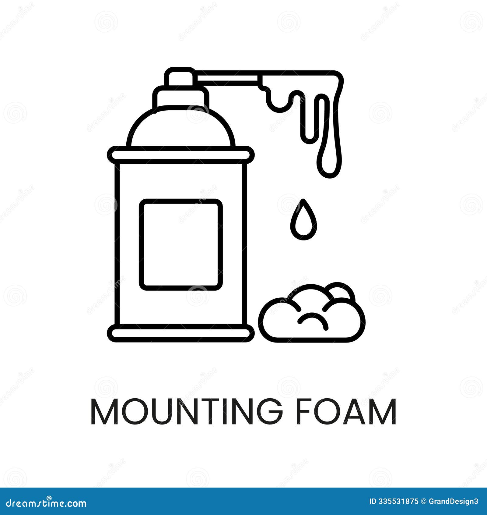 Mounting Foam Spray Icon Line Vector with Editable Stroke Stock ...