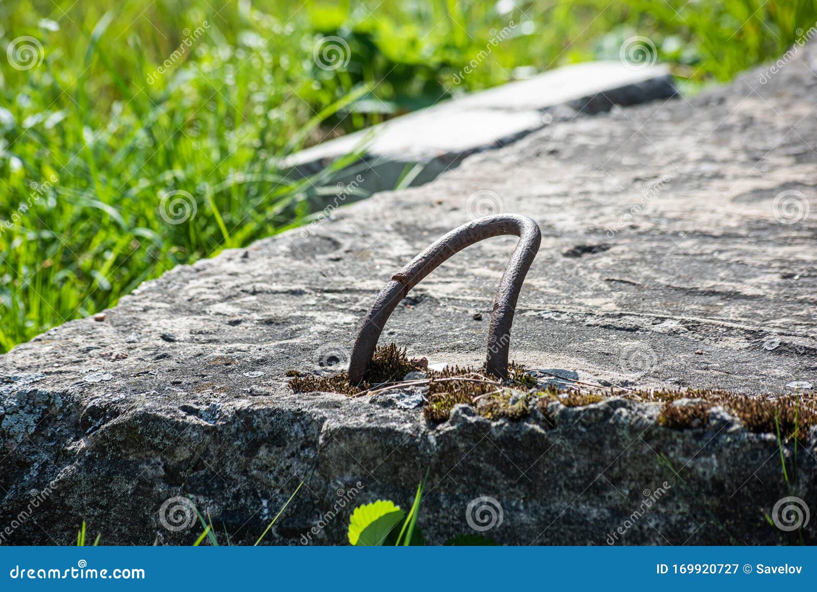 Mounting Loop in Cement Block Stock Image - Image of cement ...