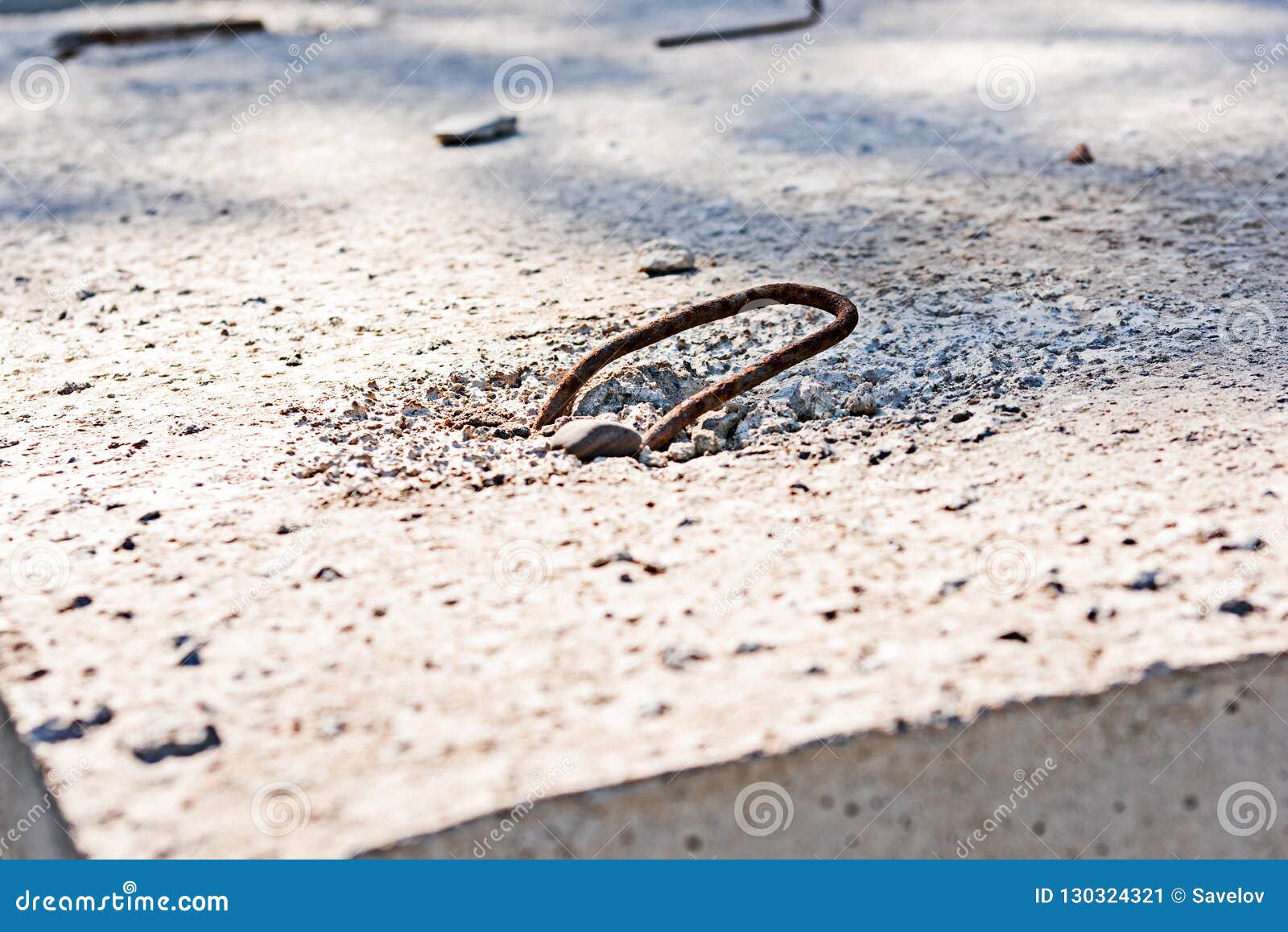 Mounting Loop on the Concrete Block, Soft Focus Stock Image - Image of ...