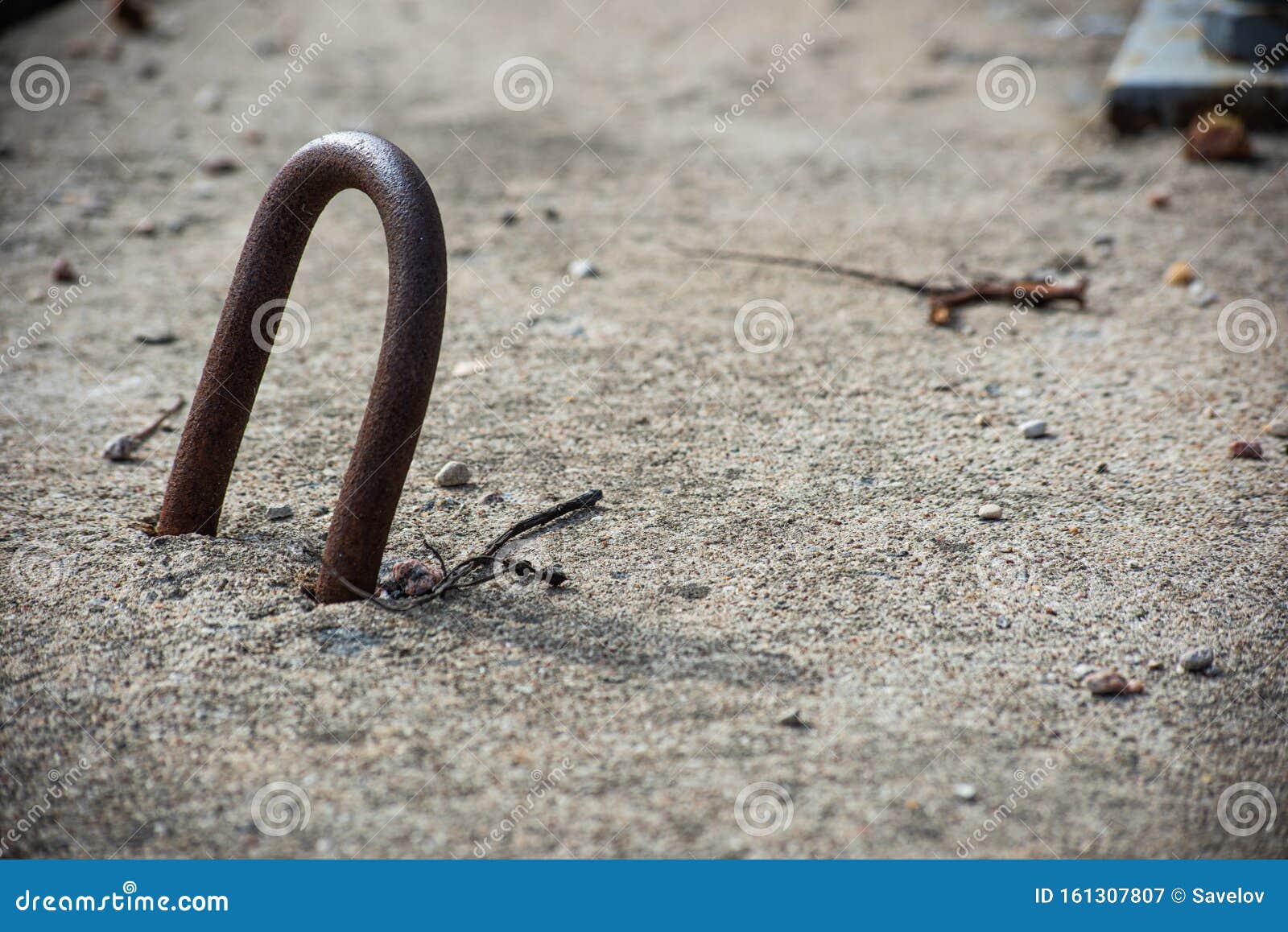 Mounting Metal Loop on a Concrete Slab Stock Image - Image of stack ...