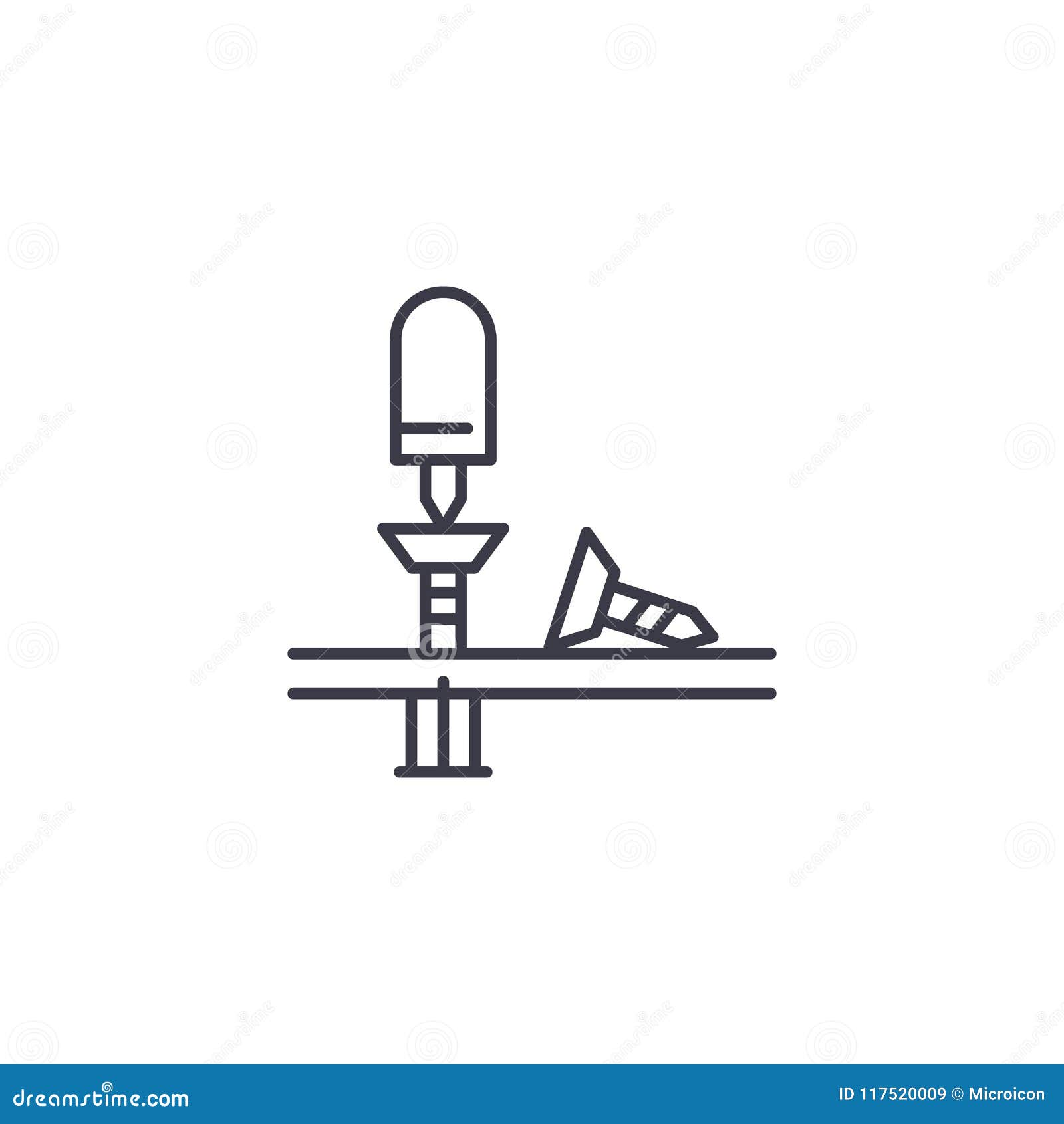 Mounting Work Linear Icon Concept. Mounting Work Line Vector Sign ...