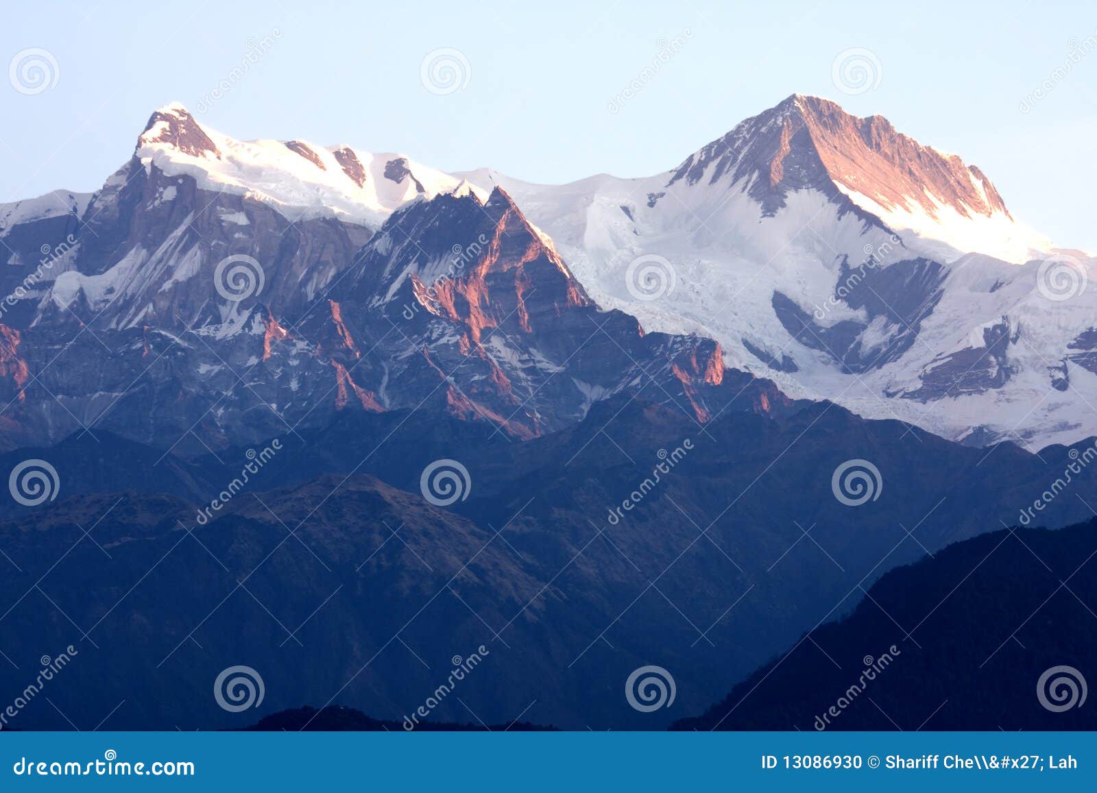 Mounts Annapurna II and IV at Dawn, Nepal Stock Photo - Image of ...