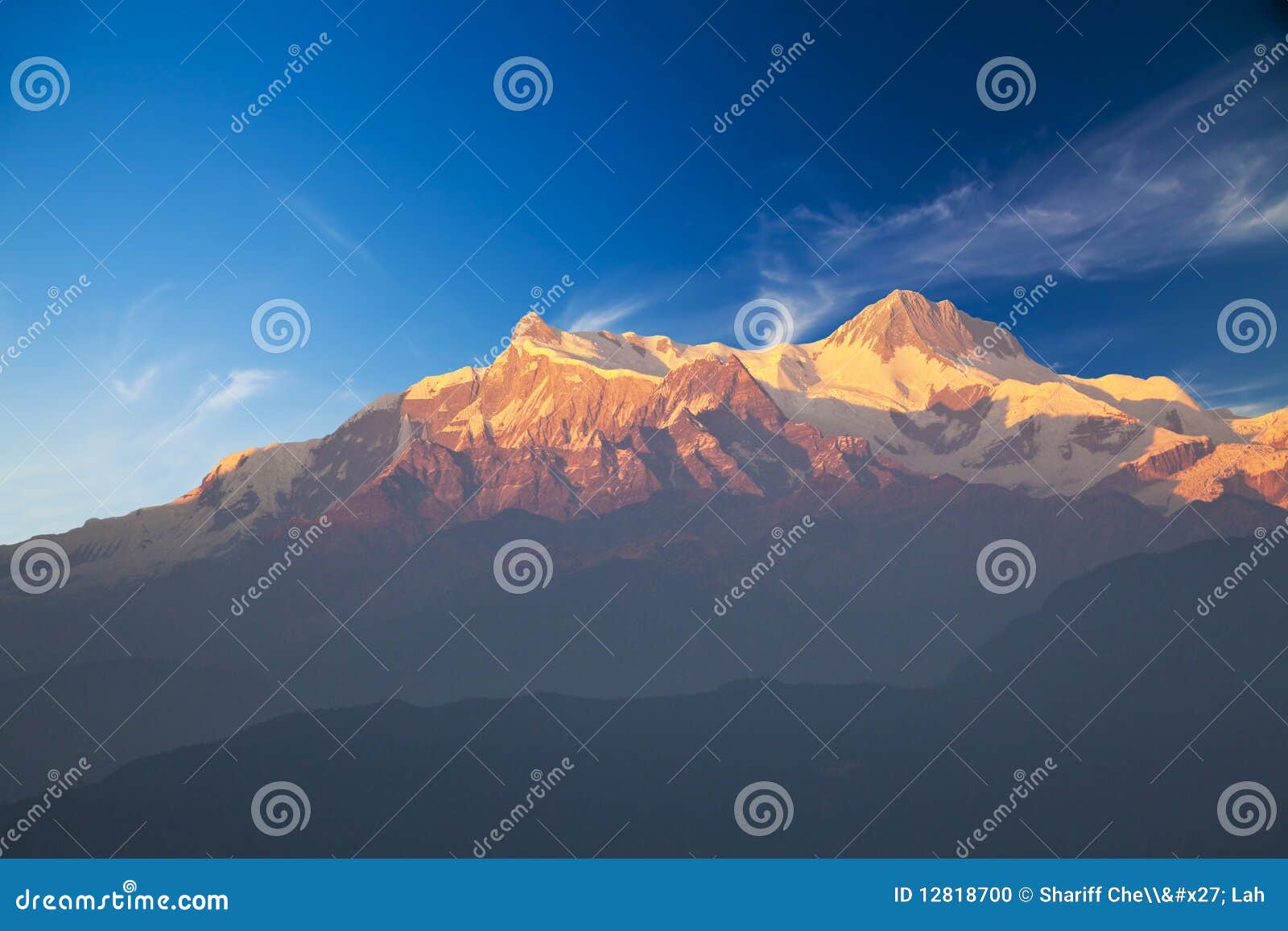Mounts Annapurna II and IV at Dusk, Nepal Stock Photo - Image of ...