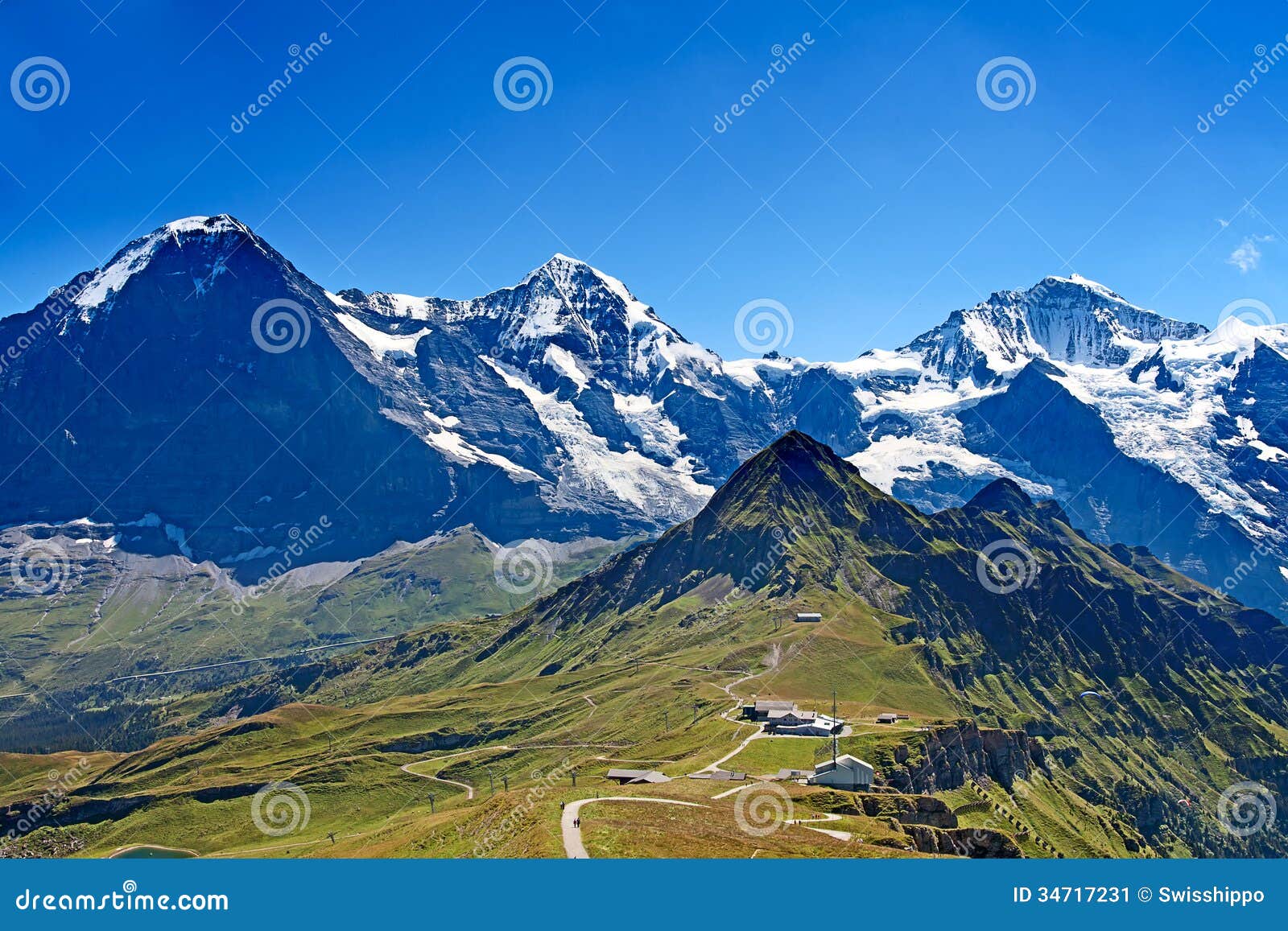 Mounts Eiger, Moench and Jungfrau Stock Image - Image of extreme, bern ...