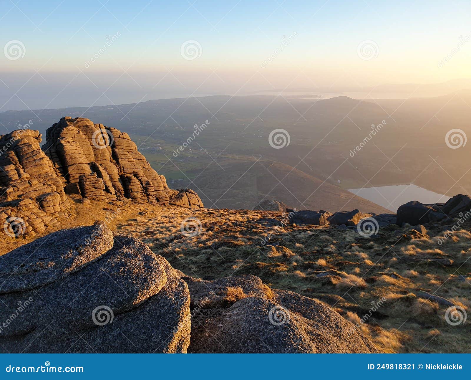 Mourne Mountains at Sunset stock image. Image of hill - 249818321