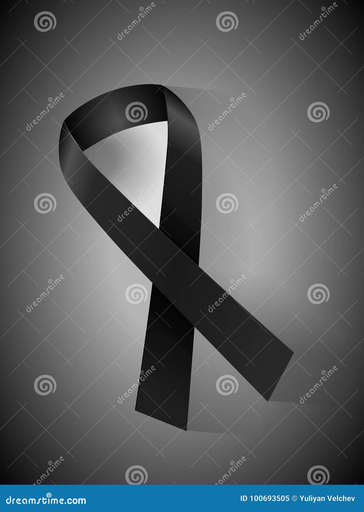 Mourning Ribbon On Transparent Background Cartoon Vector ...
