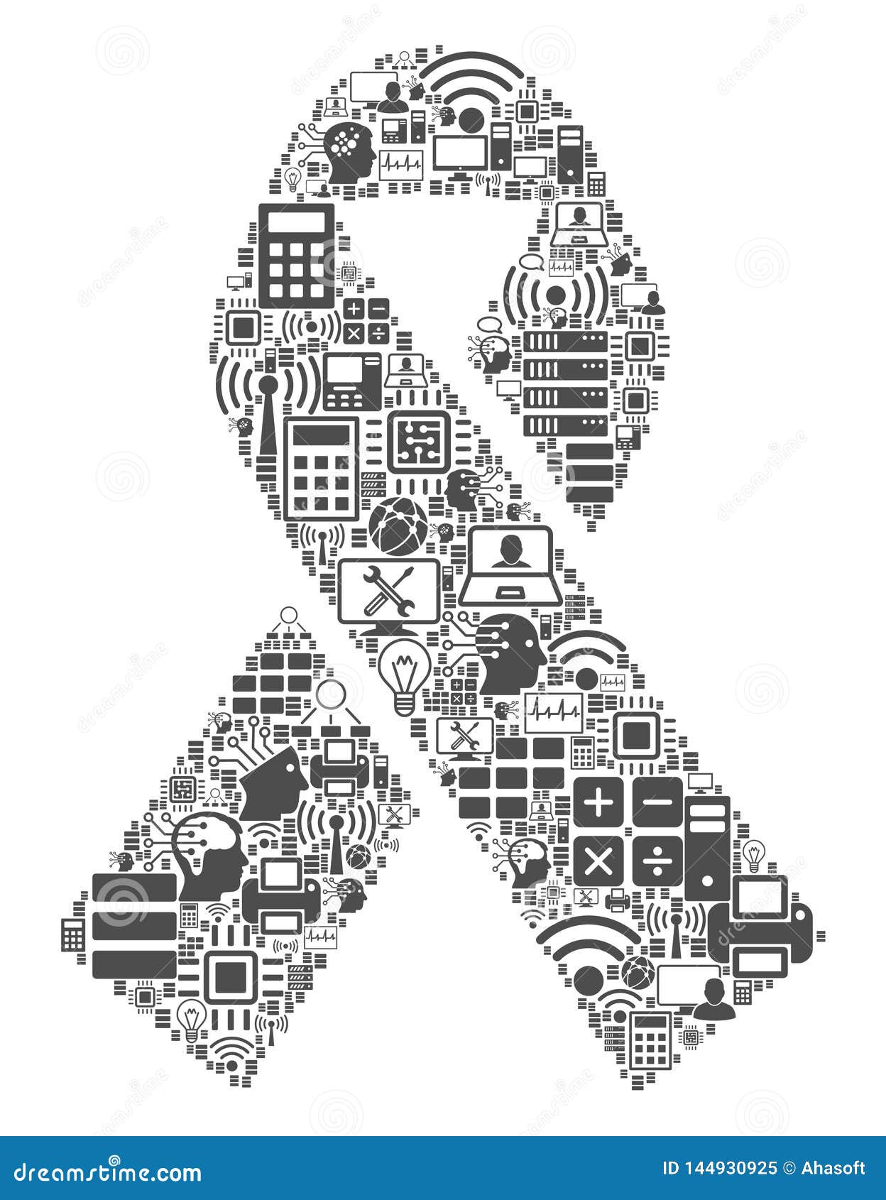 Mourning Ribbon Composition Icon for BigData and Computing Stock Vector ...