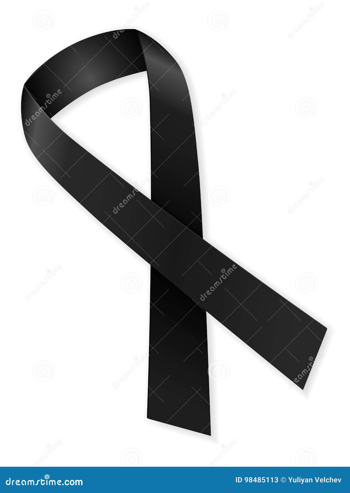 Mourning Ribbon On Transparent Background Cartoon Vector ...