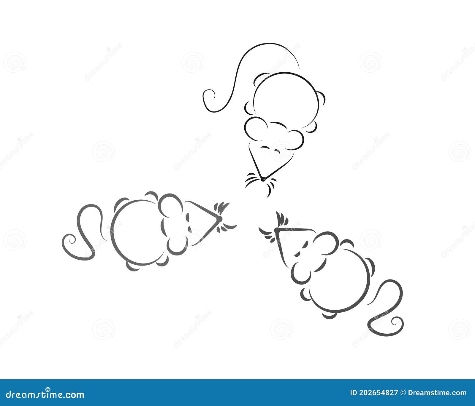 Mouse, rat doodle stock illustration. Illustration of nature - 202654827