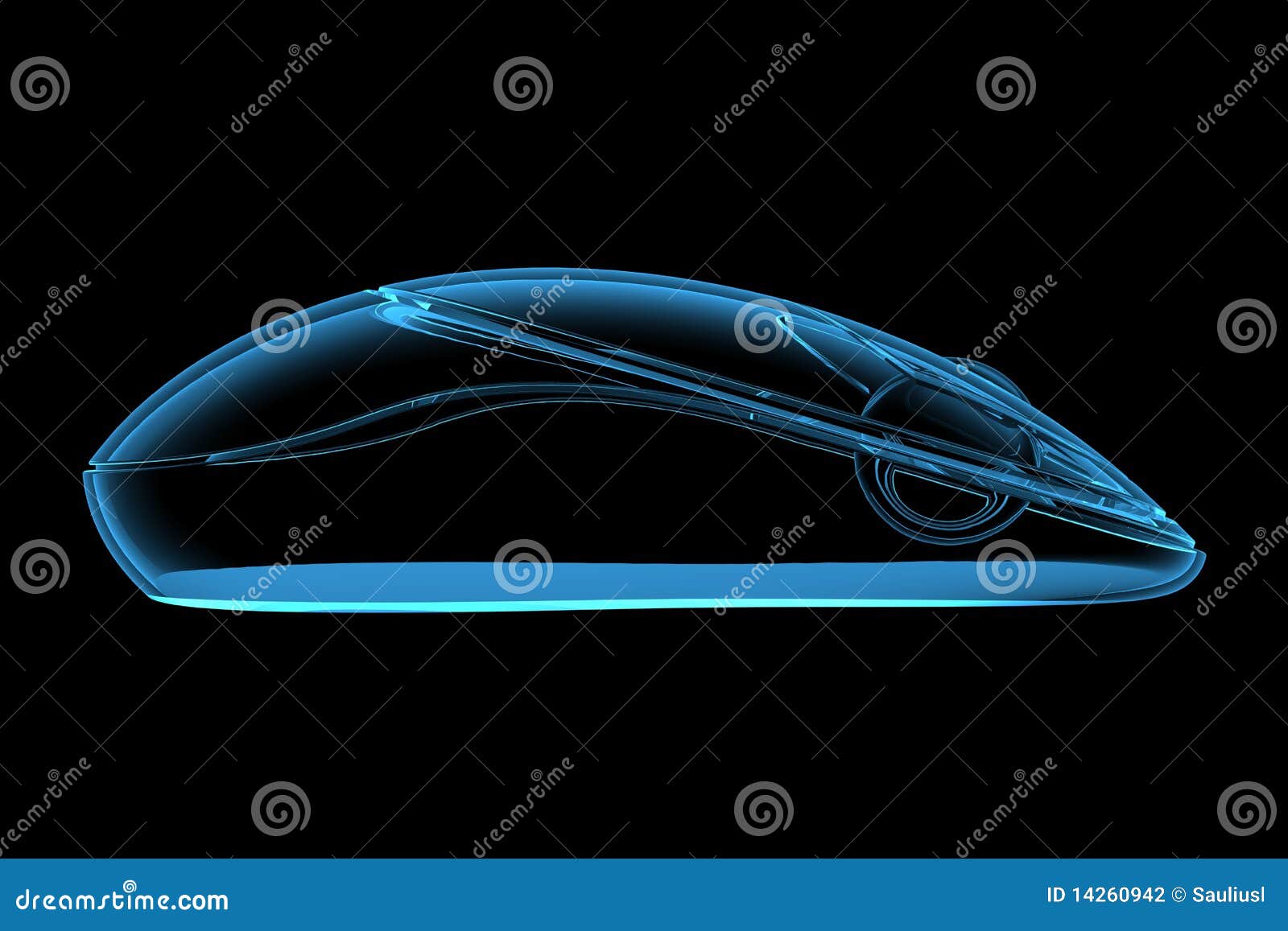 Mouse 3D Rendered Xray Blue Stock Illustration - Illustration of ...