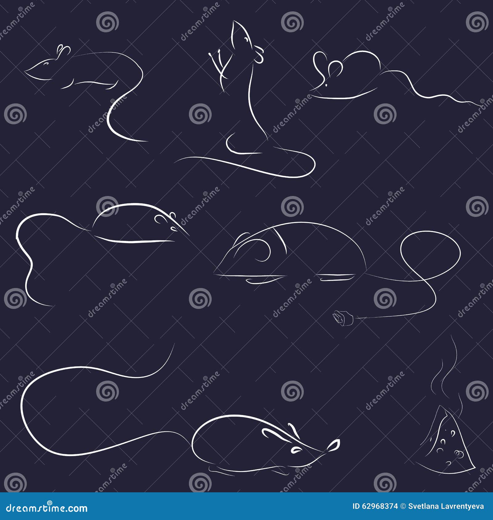Mouse abstract lines, stock vector. Illustration of smell - 62968374