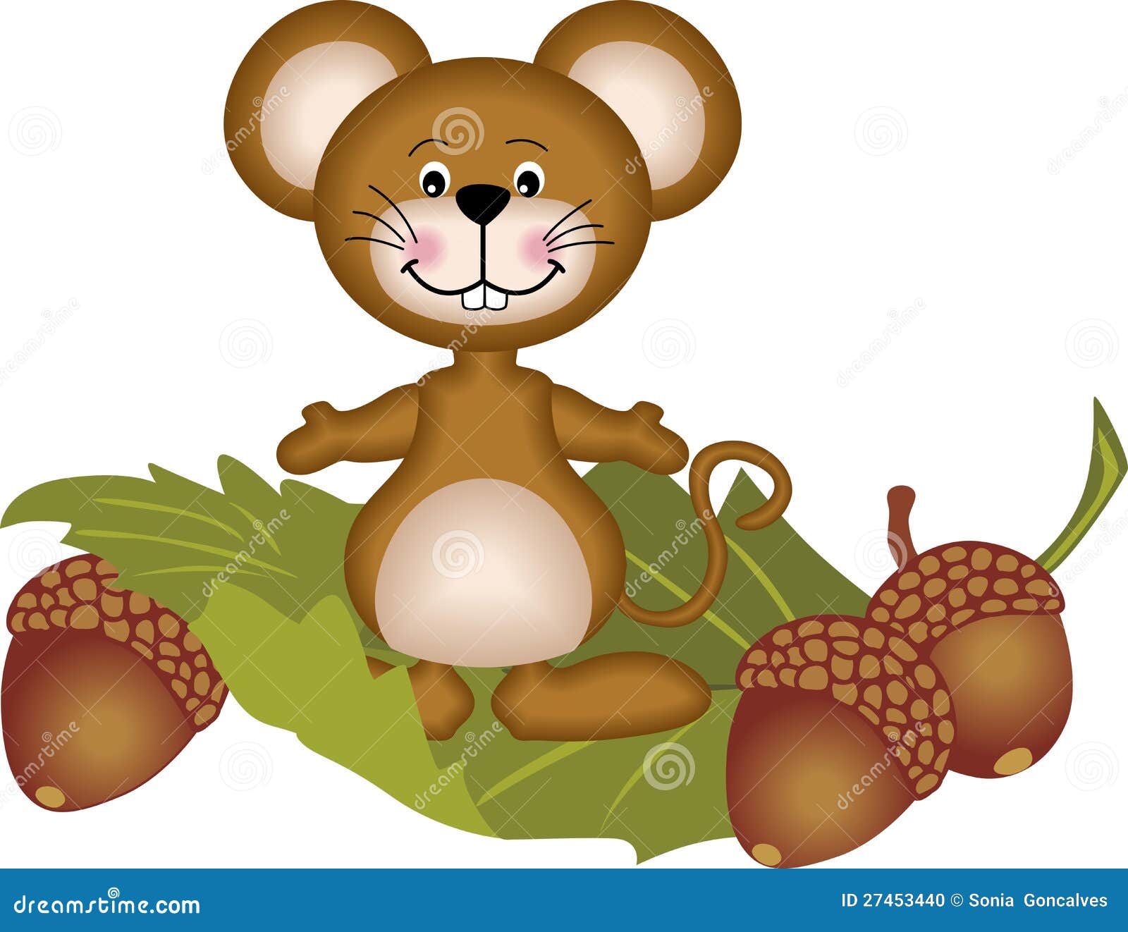 Mouse and acorn stock vector. Illustration of small, sheet - 27453440