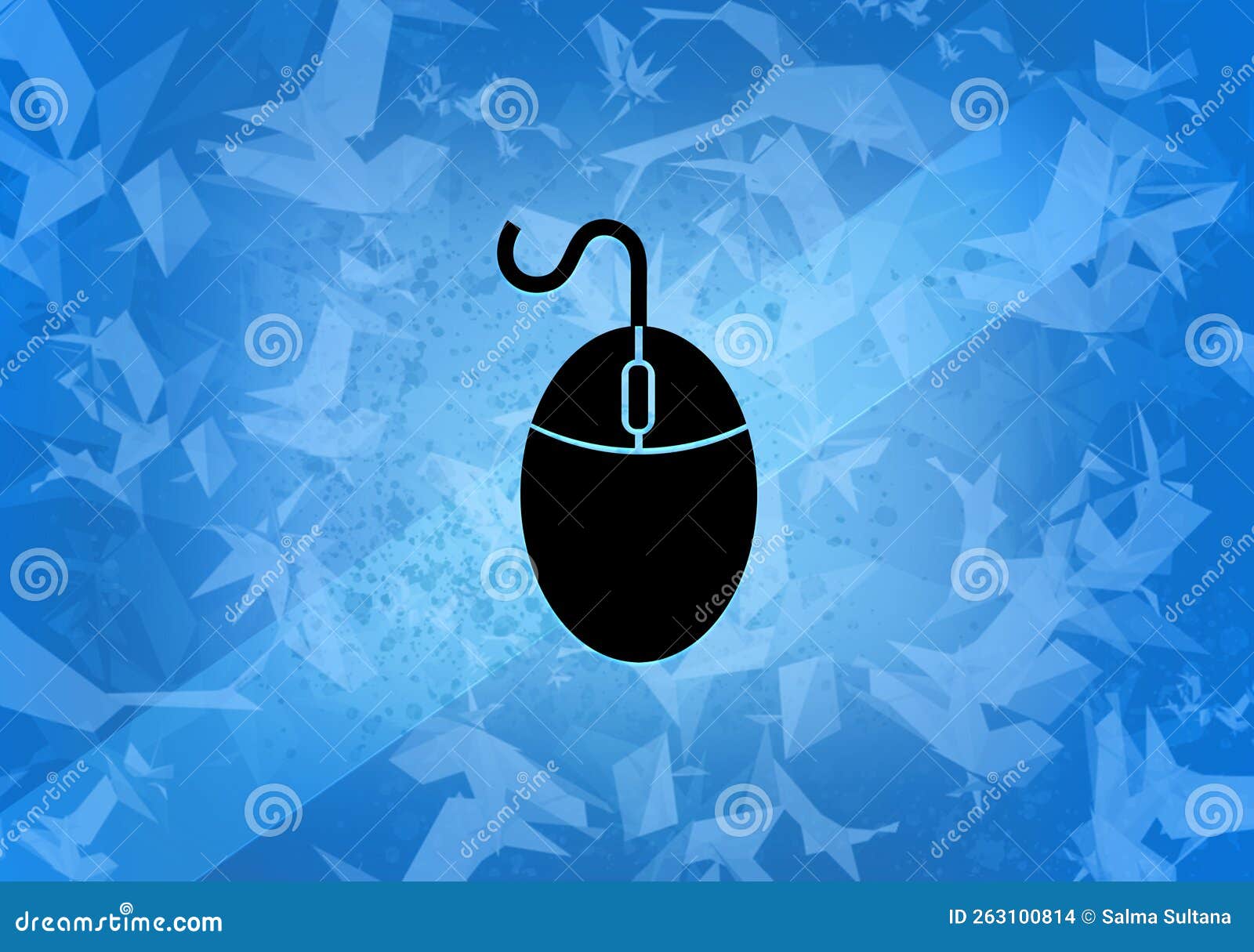 Mouse Aesthetic Abstract Icon on Blue Background Stock Illustration ...