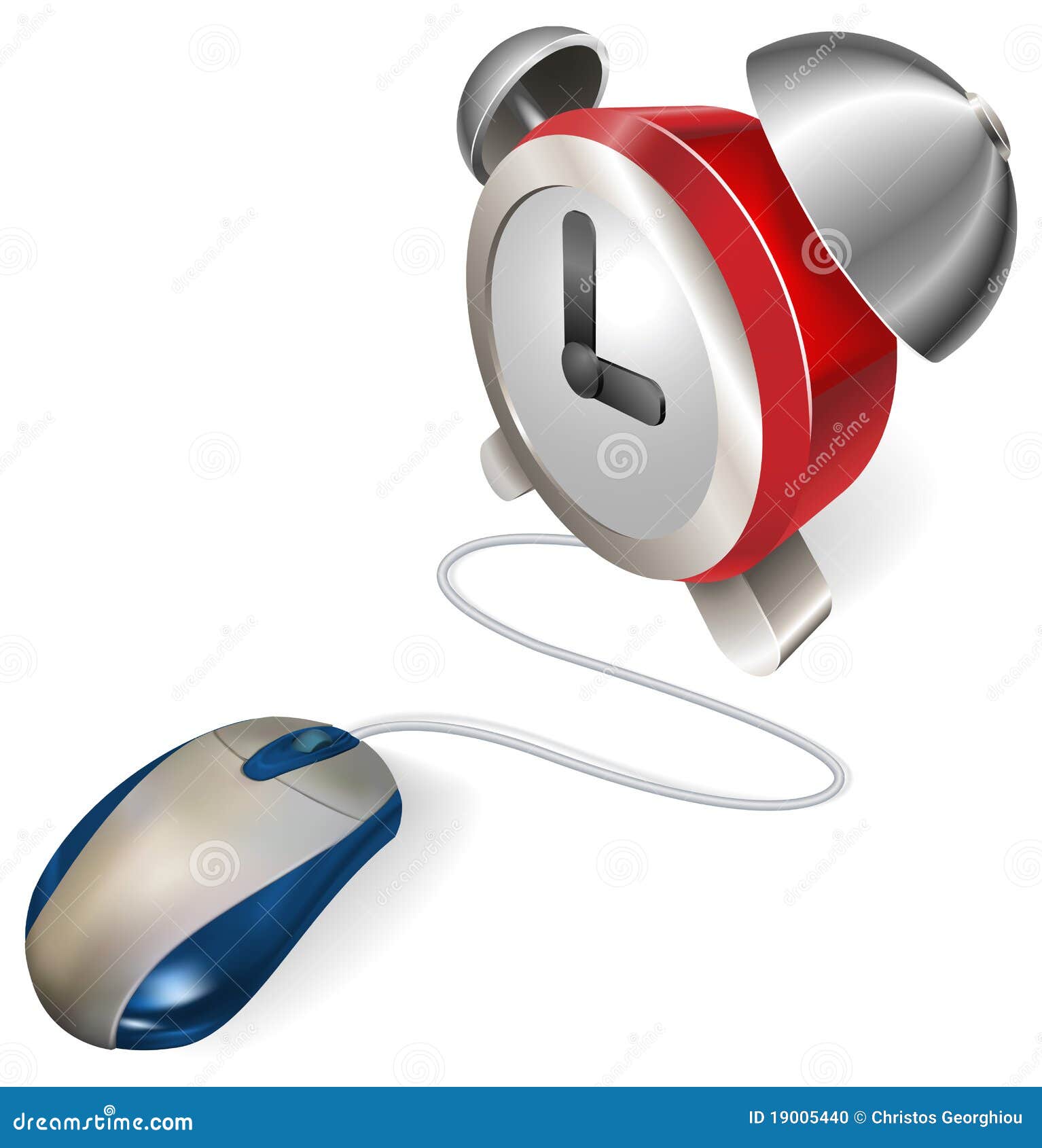 Mouse and Alarm Clock Concept Stock Vector - Illustration of icon ...