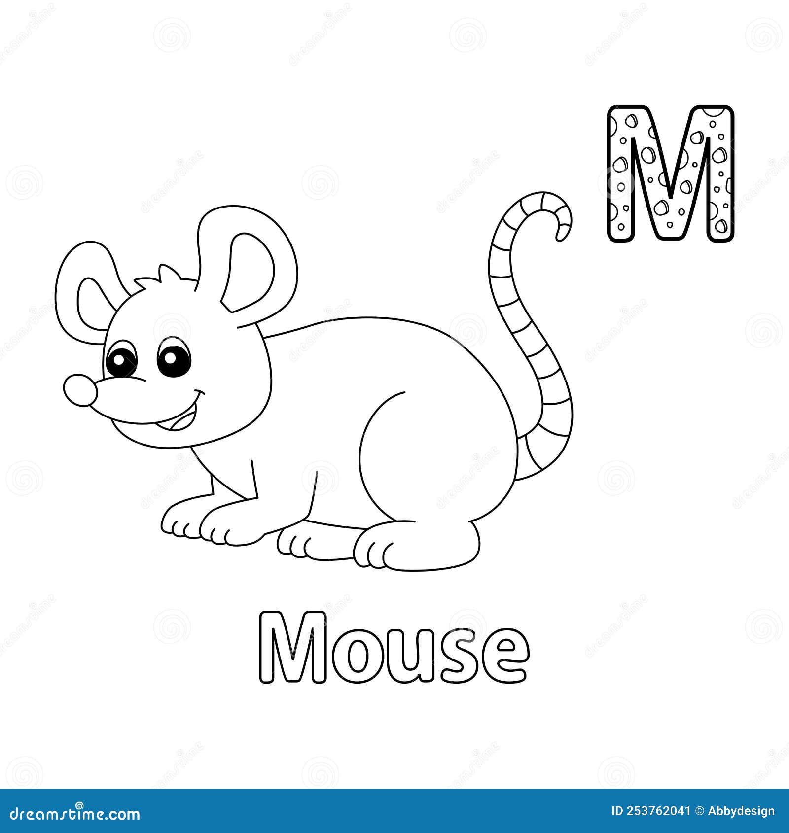 Mouse Alphabet ABC Coloring Page M Stock Vector - Illustration of ...