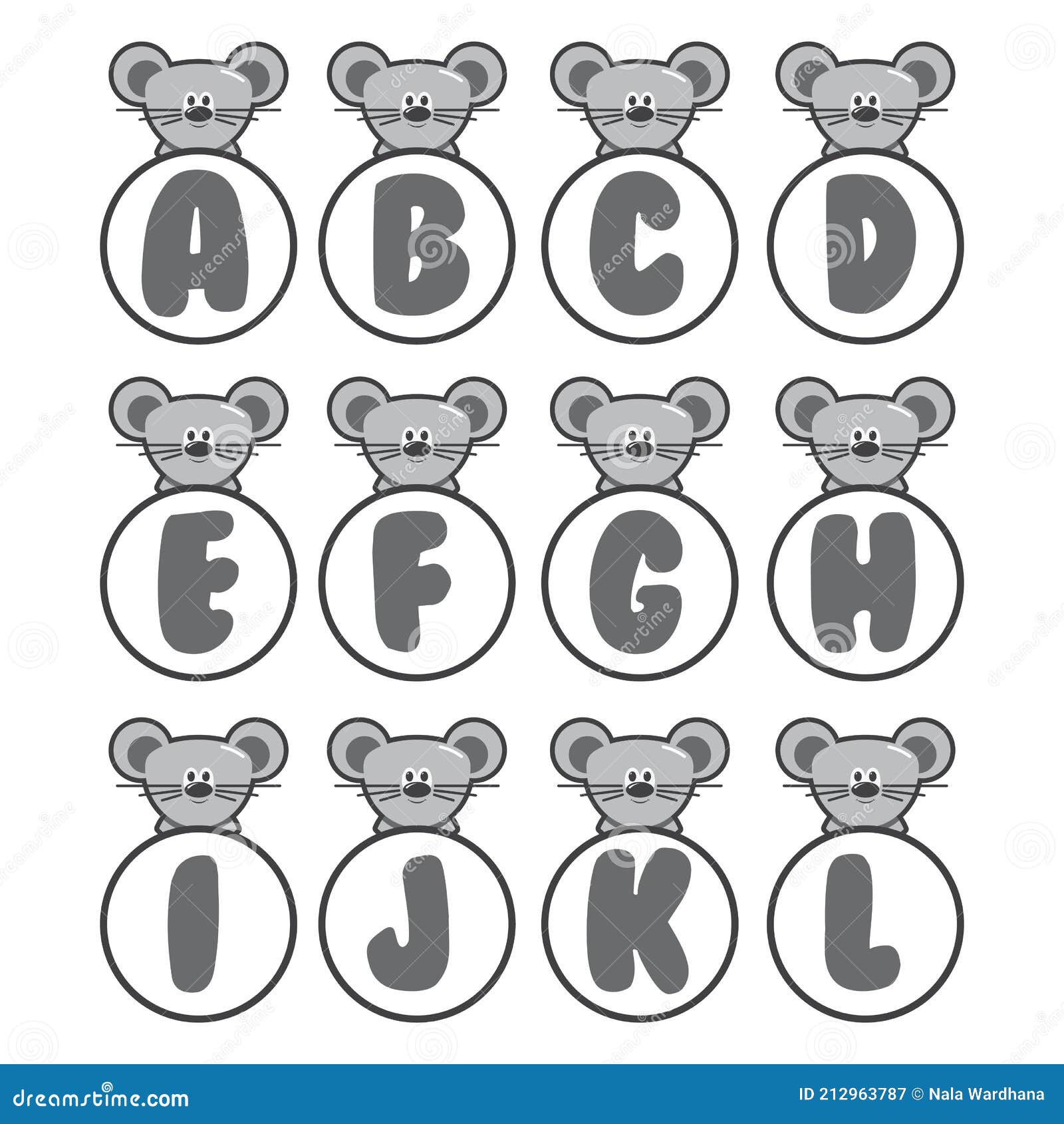 Mouse Alphabet Collection, Vector Art and Illustration Stock Vector ...