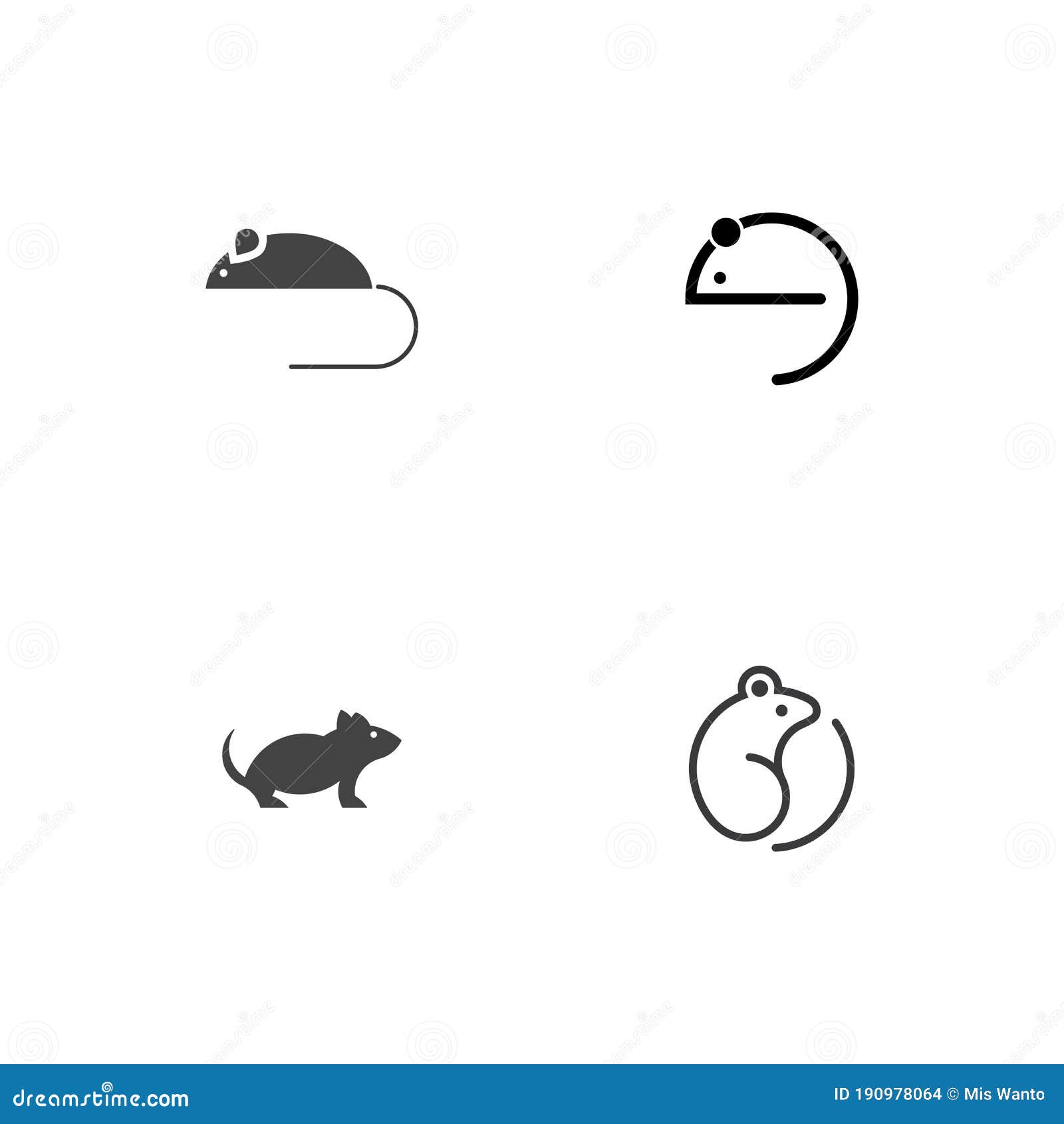 Mouse Animal Logo Icon Vector Stock Vector - Illustration of mice ...