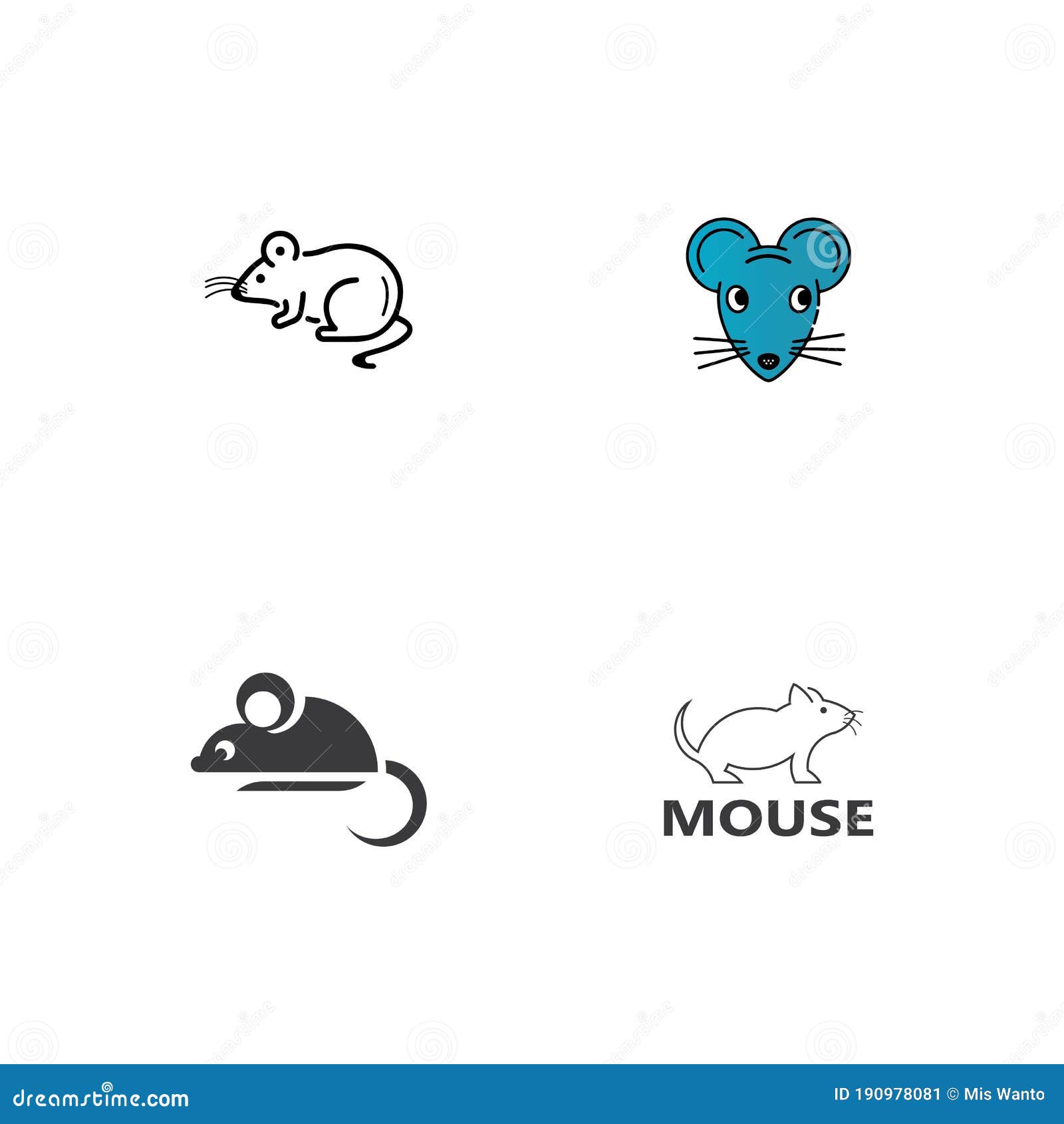 Mouse Animal Logo Icon Vector Stock Vector - Illustration of astronomy ...