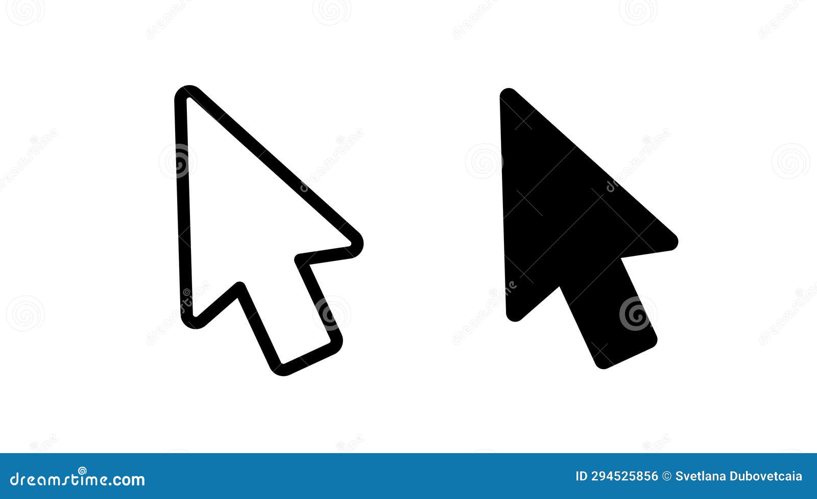 Mouse Arrow Click. Computer Mouse Pointer Icon. Black Cursor Isolated on White Background. Click ...
