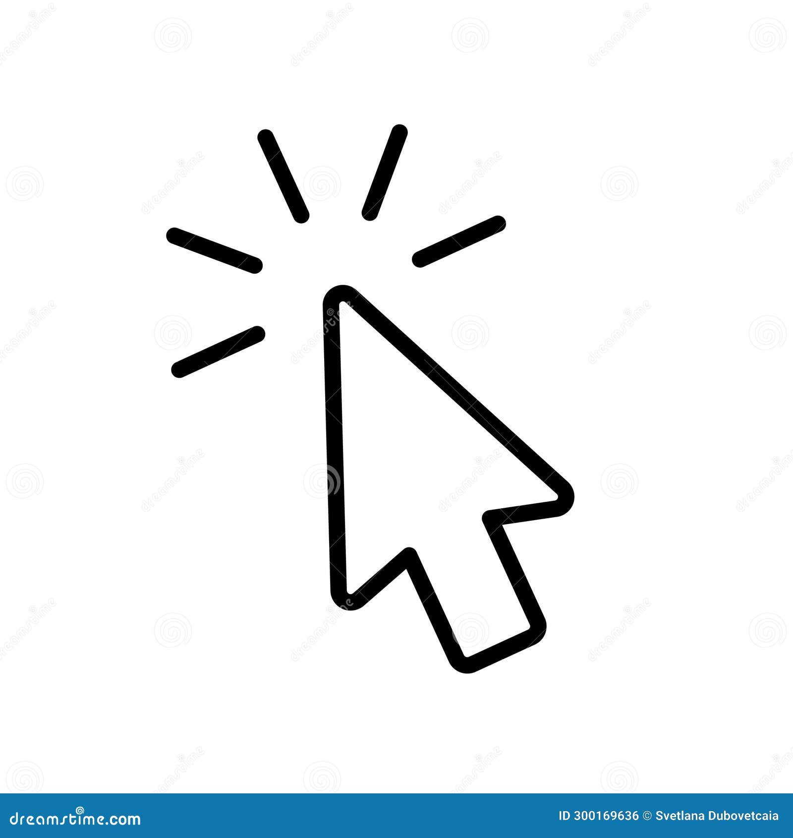 Mouse Arrow Click. Computer Mouse Pointer Icon. Black Cursor Isolated on White Background Stock ...