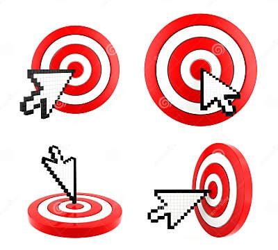 Mouse Arrow Cursor Pointing at the Target Stock Illustration ...