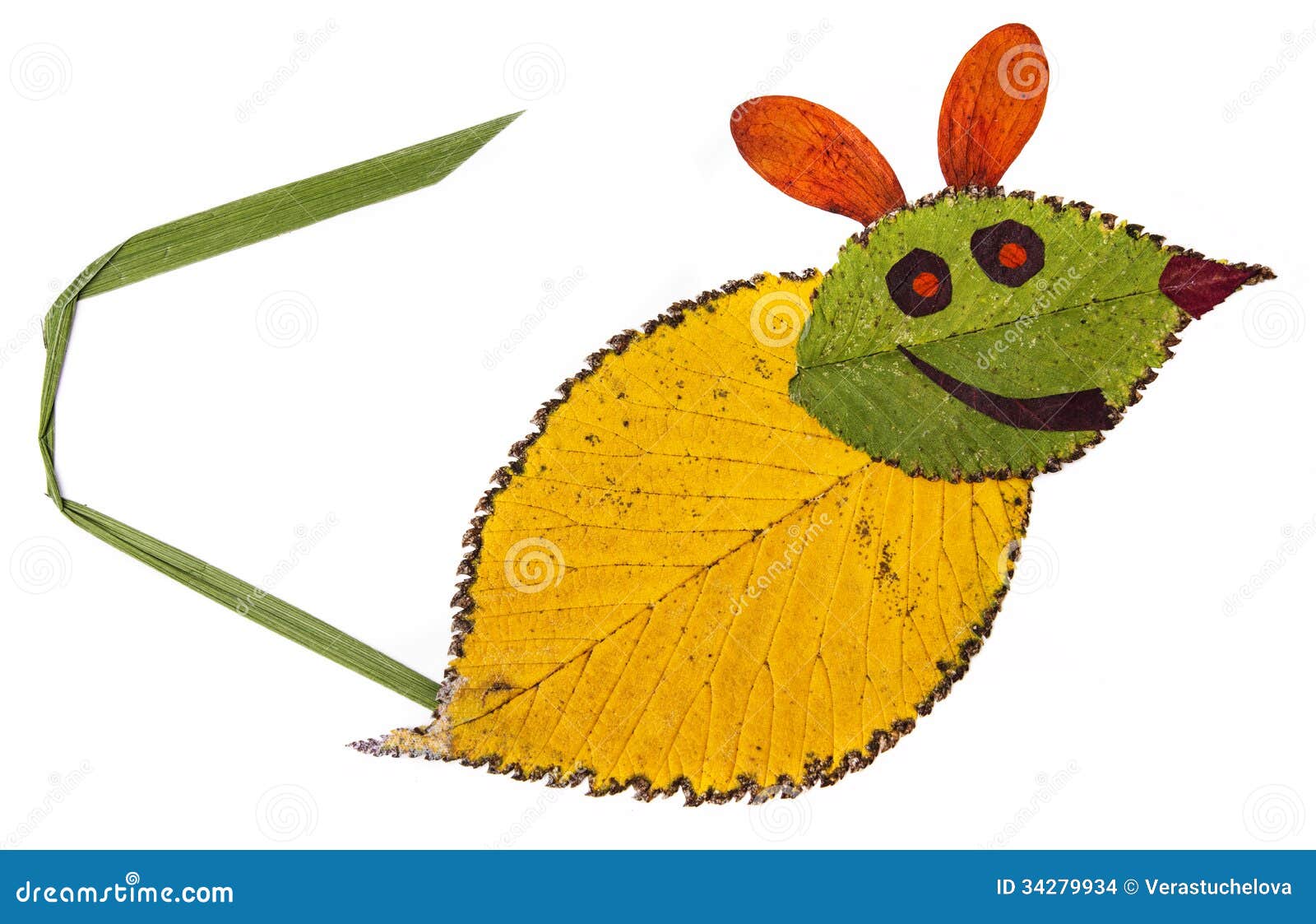 Mouse from autumn leaves stock photo. Image of decoration - 34279934