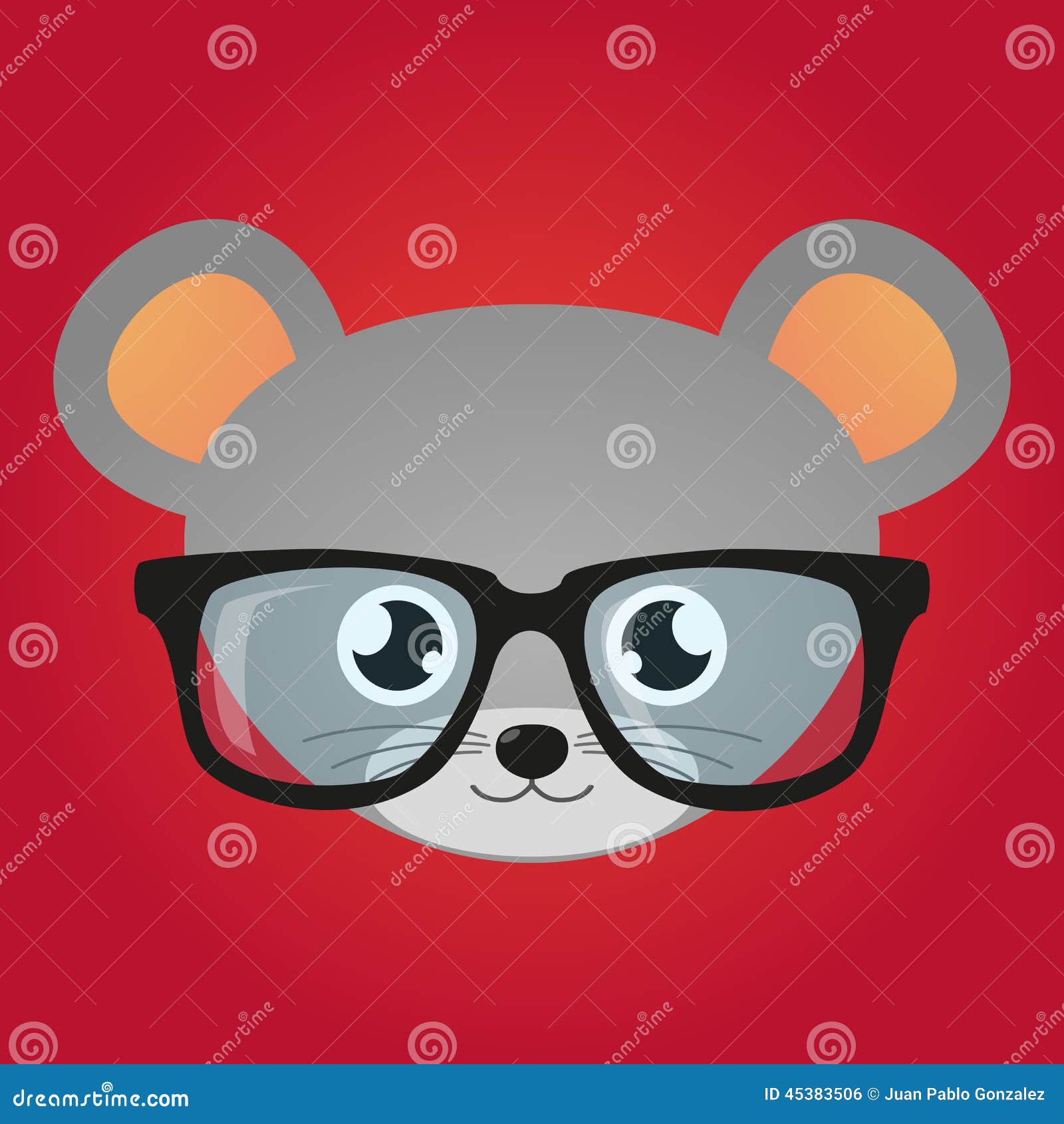 Mouse_with_eyeglasses Cartoon Vector | CartoonDealer.com #5064309