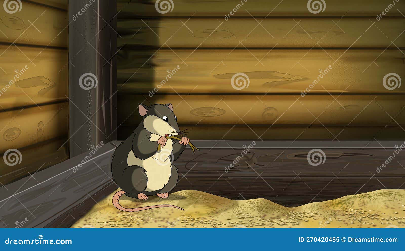 Mouse in the Barn Illustration Stock Illustration - Illustration of ...