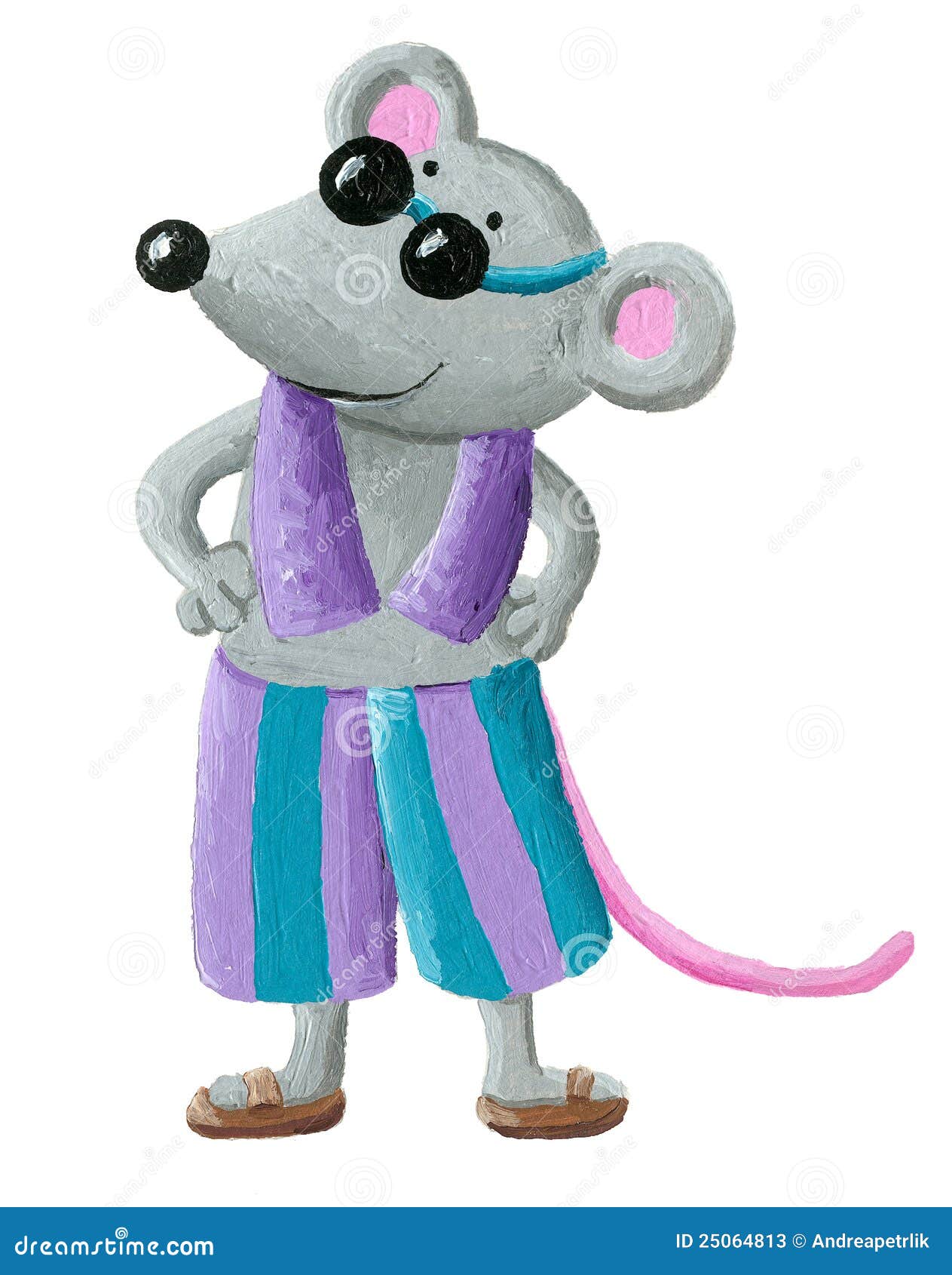 Mouse on the beach stock illustration. Illustration of fashion - 25064813