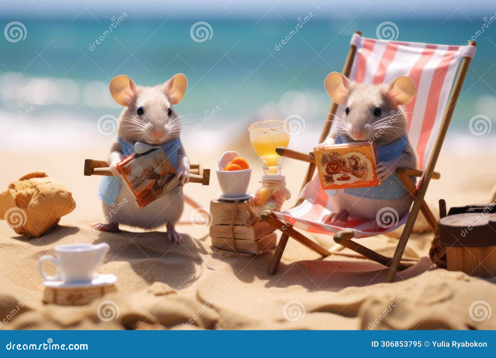Mouse Beach Vacation. Generate Ai Stock Illustration - Illustration of ...