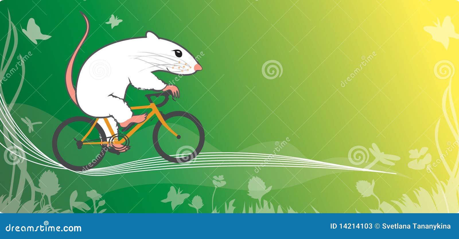 Mouse and bicycle stock vector. Illustration of high - 14214103