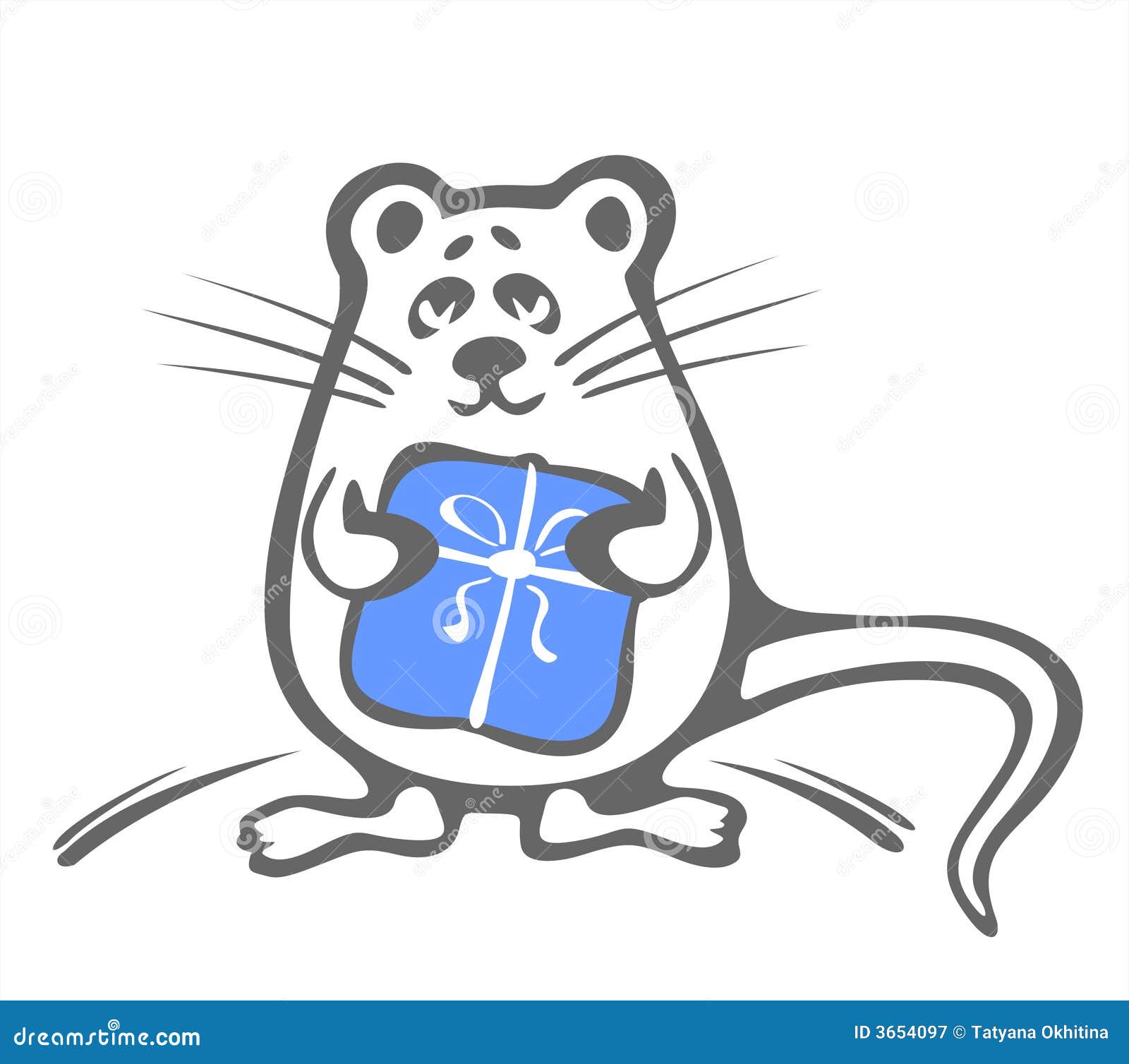 Mouse with blue box stock vector. Illustration of graphics - 3654097