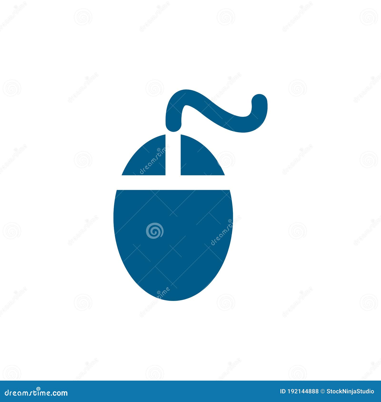 Mouse Blue Icon on White Background. Blue Flat Style Vector ...