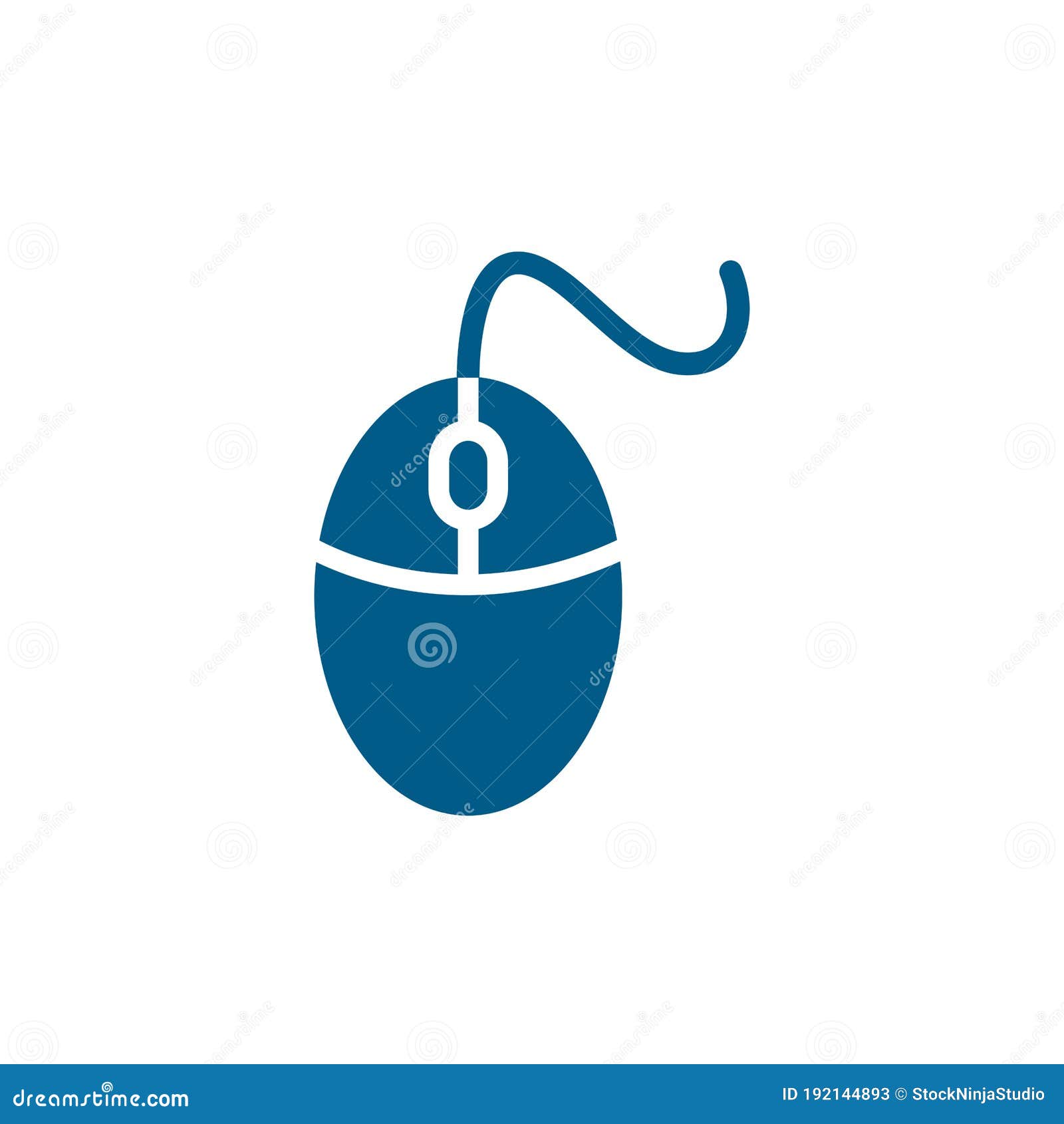 Mouse Blue Icon on White Background. Blue Flat Style Vector ...