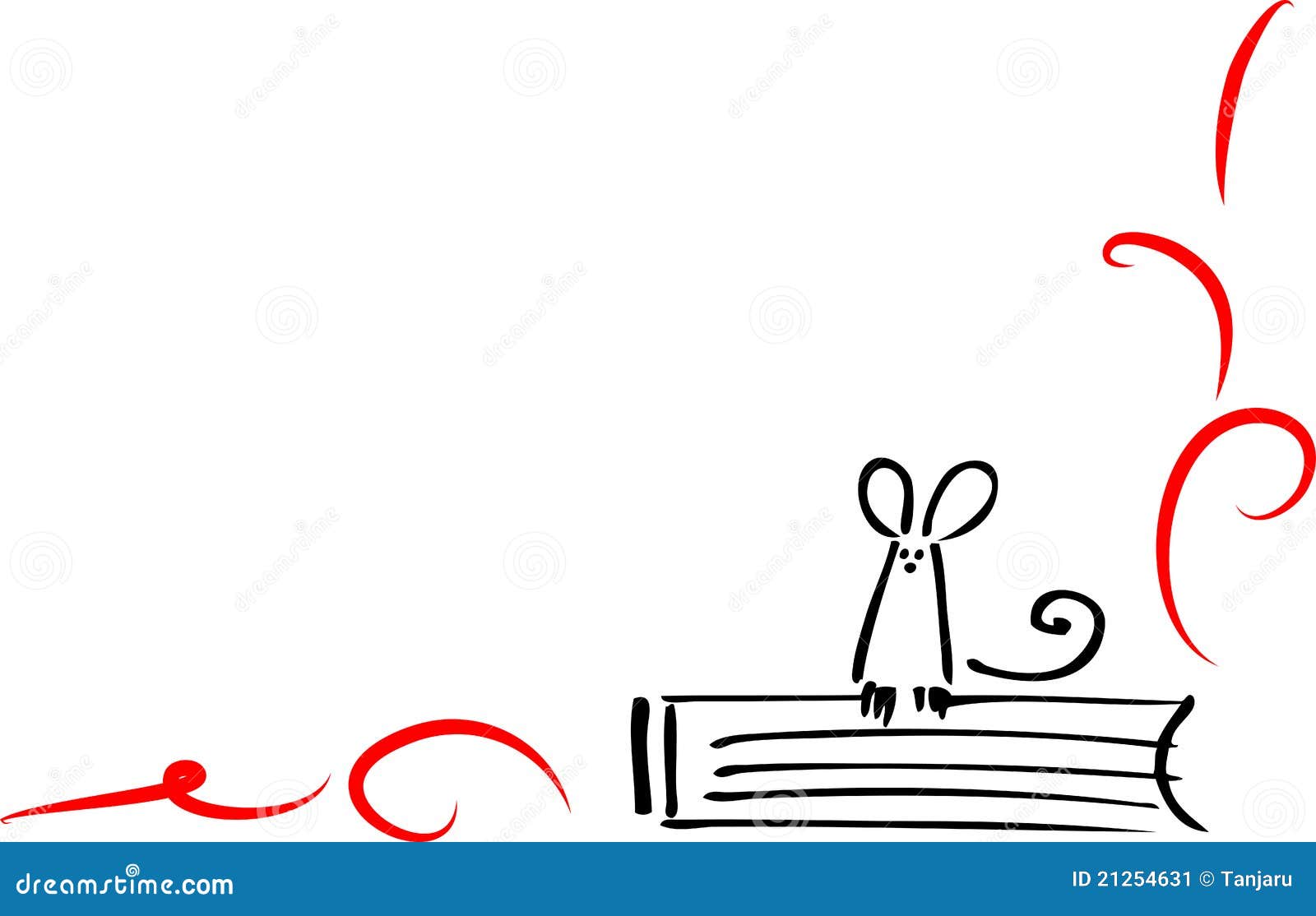 Mouse on the book stock vector. Illustration of reading - 21254631